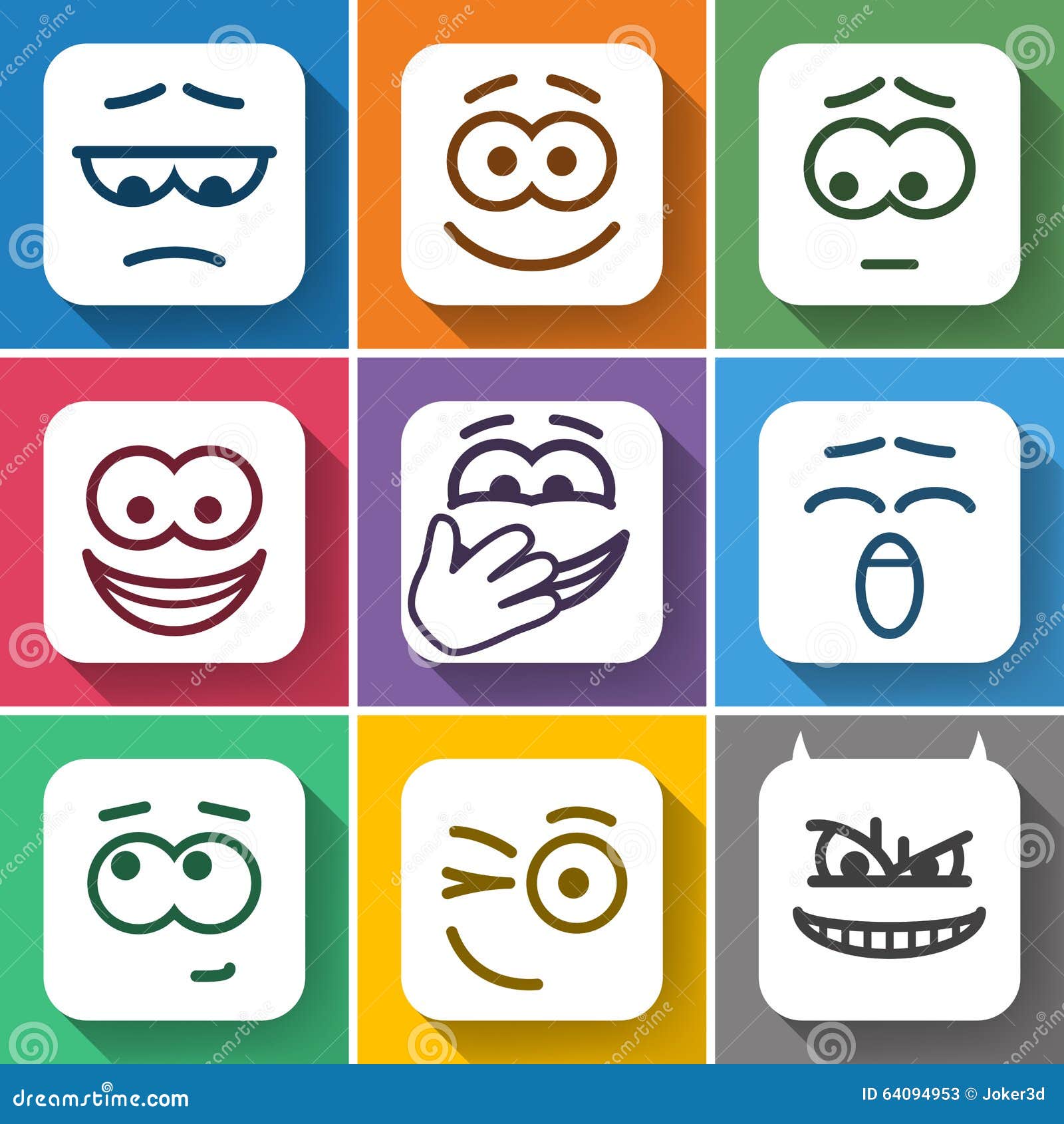 Set Of Flat Square Plus And Minus Sign Icons, Buttons, Stickers ...