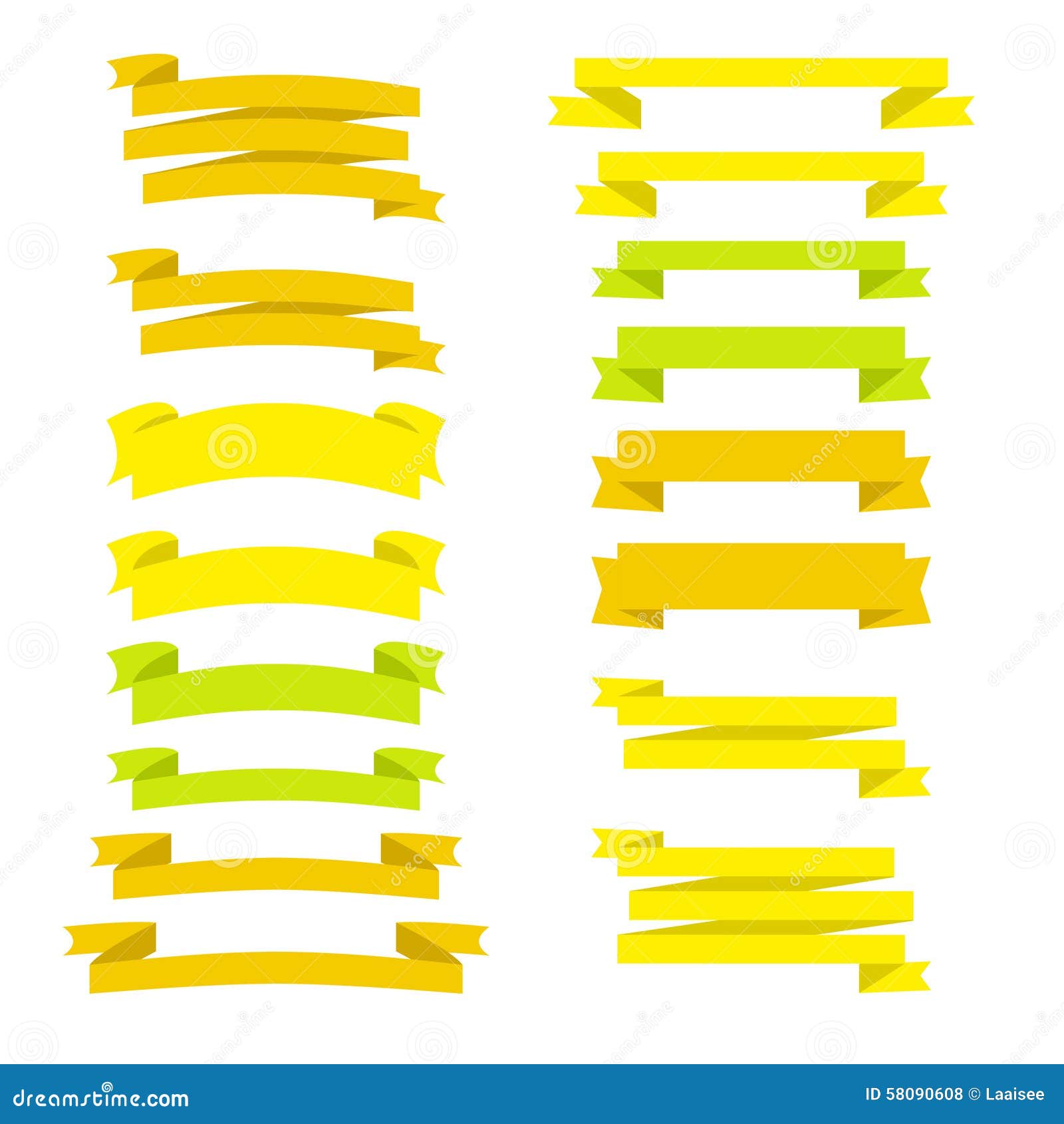 Set of Flat Style Ribbons, in Vector Stock Vector - Illustration of ...