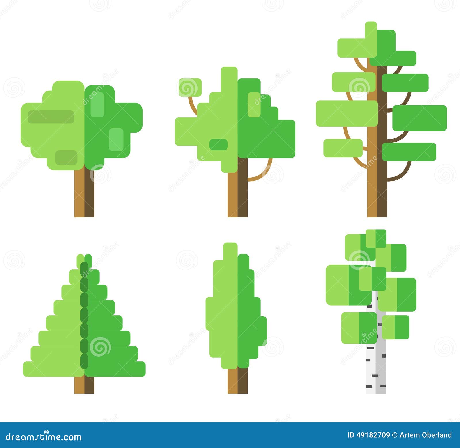 Set of flat tree icon stock illustration. Illustration of flat - 49182709