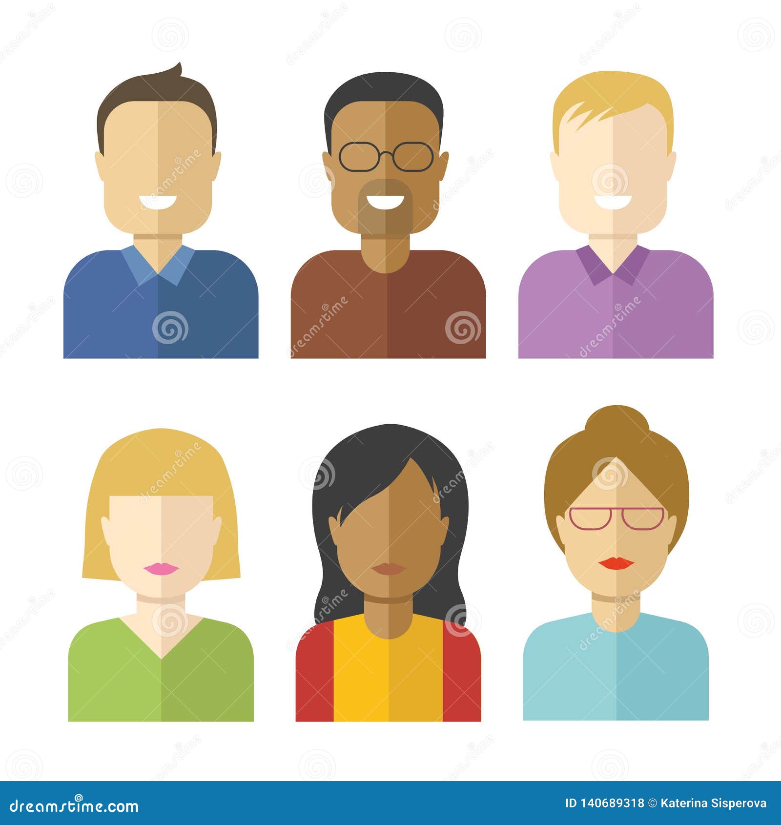 Vector Set Of Avatars Profile Flat Design | CartoonDealer.com #192537350