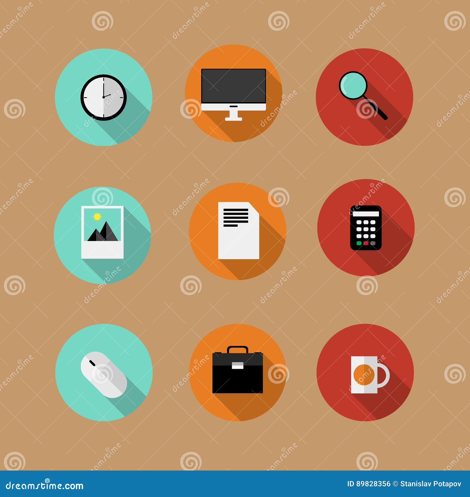 Set of Flat Vector Bussines Icons Stock Vector - Illustration of ...