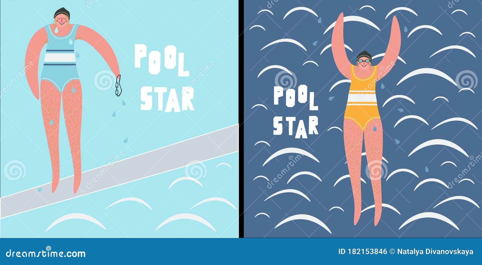 Set pool star stock vector. Illustration of flat, banner - 182153846