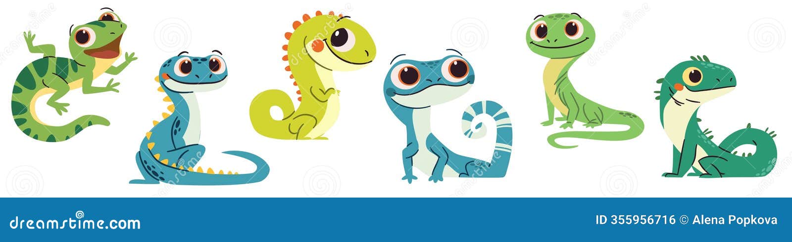 Set of Flat Vector Illustrations in Simple Child Style on White ...