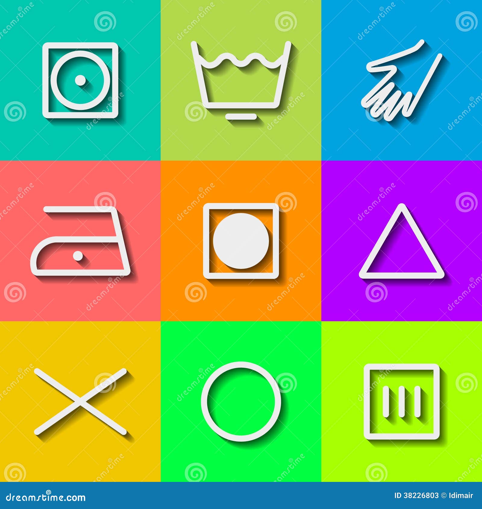 Wash Icons. Machine Washable At Sixty Degrees. Cartoon Vector ...