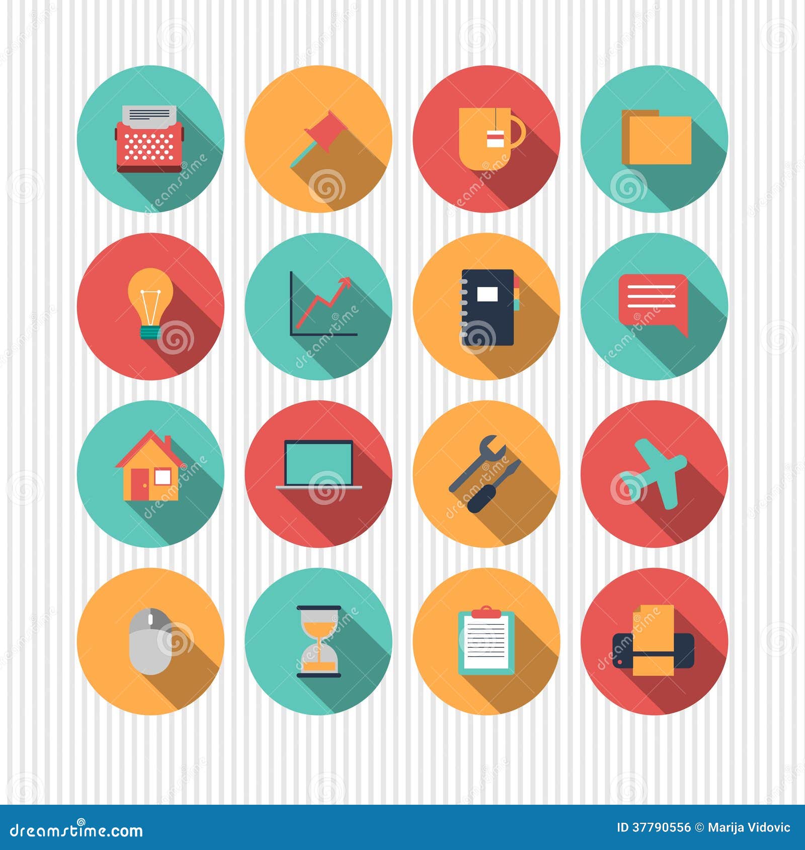 Set of Flat Web Design Icons Stock Vector - Illustration of screen ...