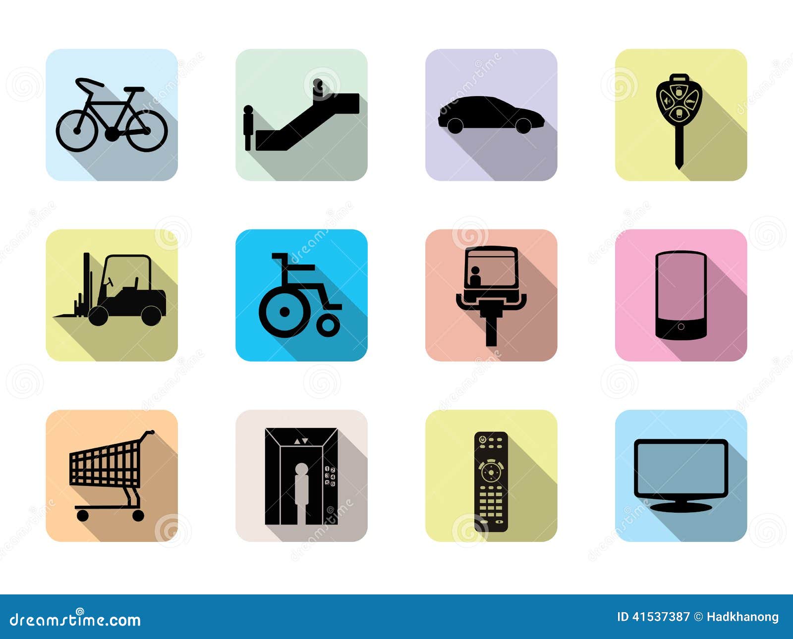 Set of Flat Web Icon. (facilities) Stock Vector - Illustration of ...