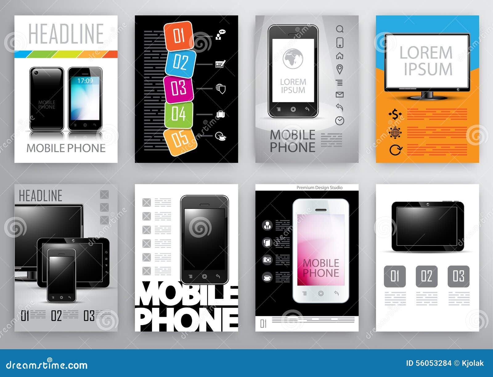 Set of Flayers Design Template Stock Vector - Illustration of ...