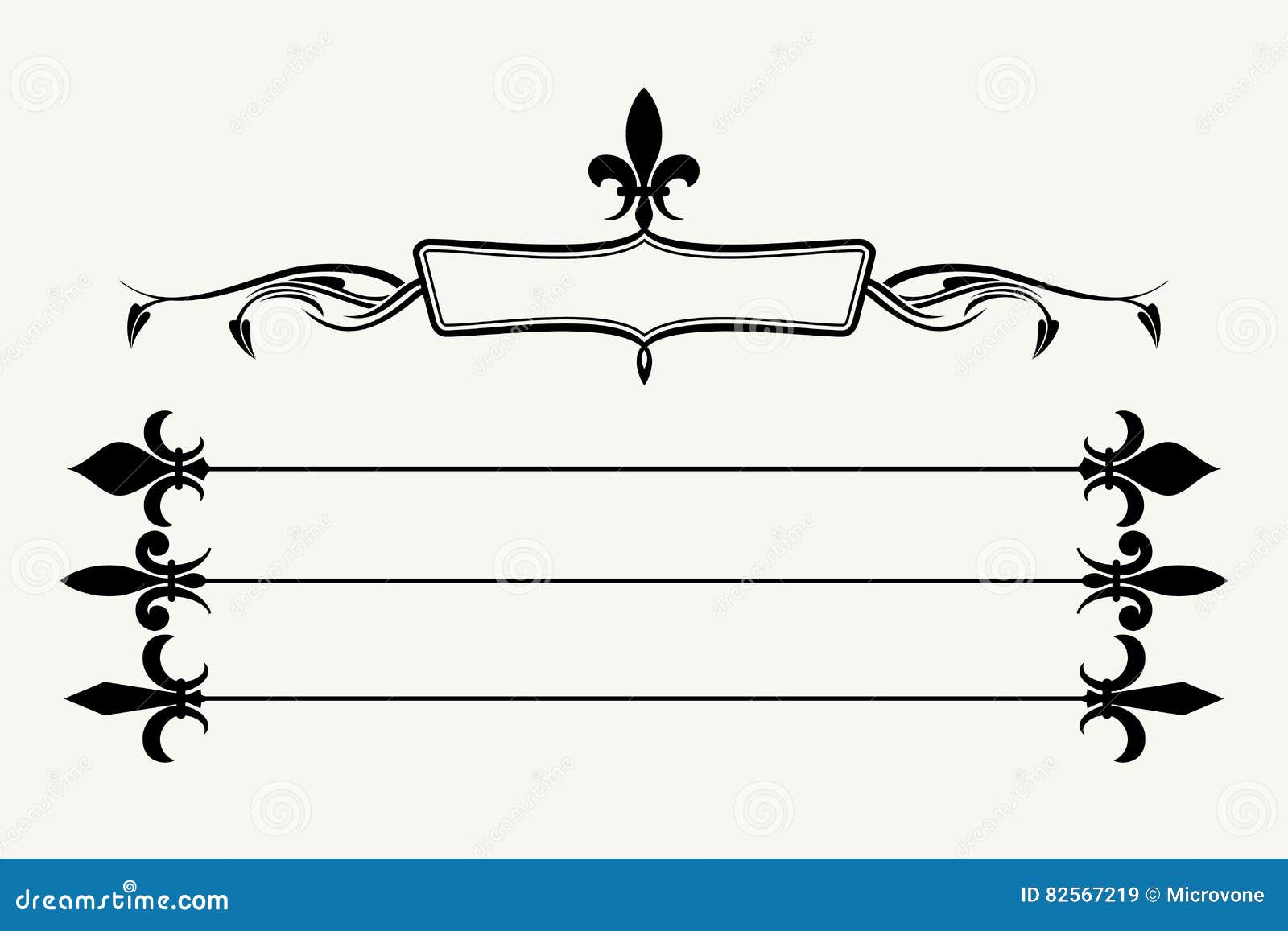 Set of Fleur De Lys Design Elements Stock Vector - Illustration of ...