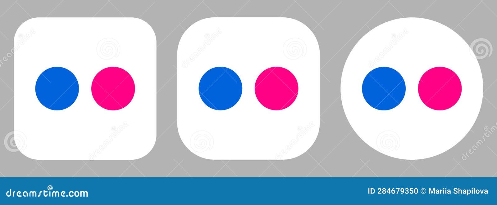 Set of Flickr icons editorial image. Illustration of network - 284679350