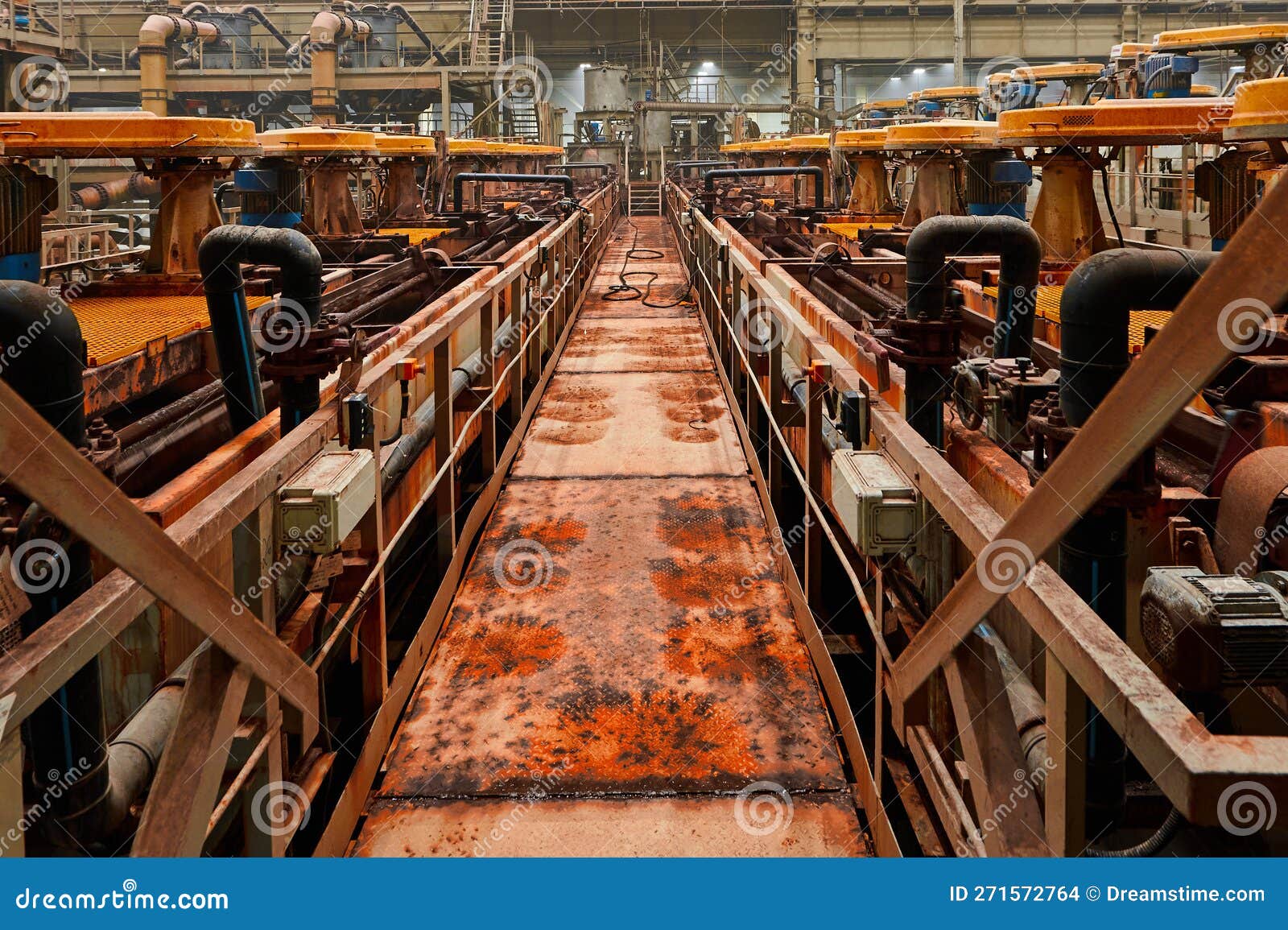 Set of Floatation Machines Separating Mineral Ore at Plant Stock Photo ...