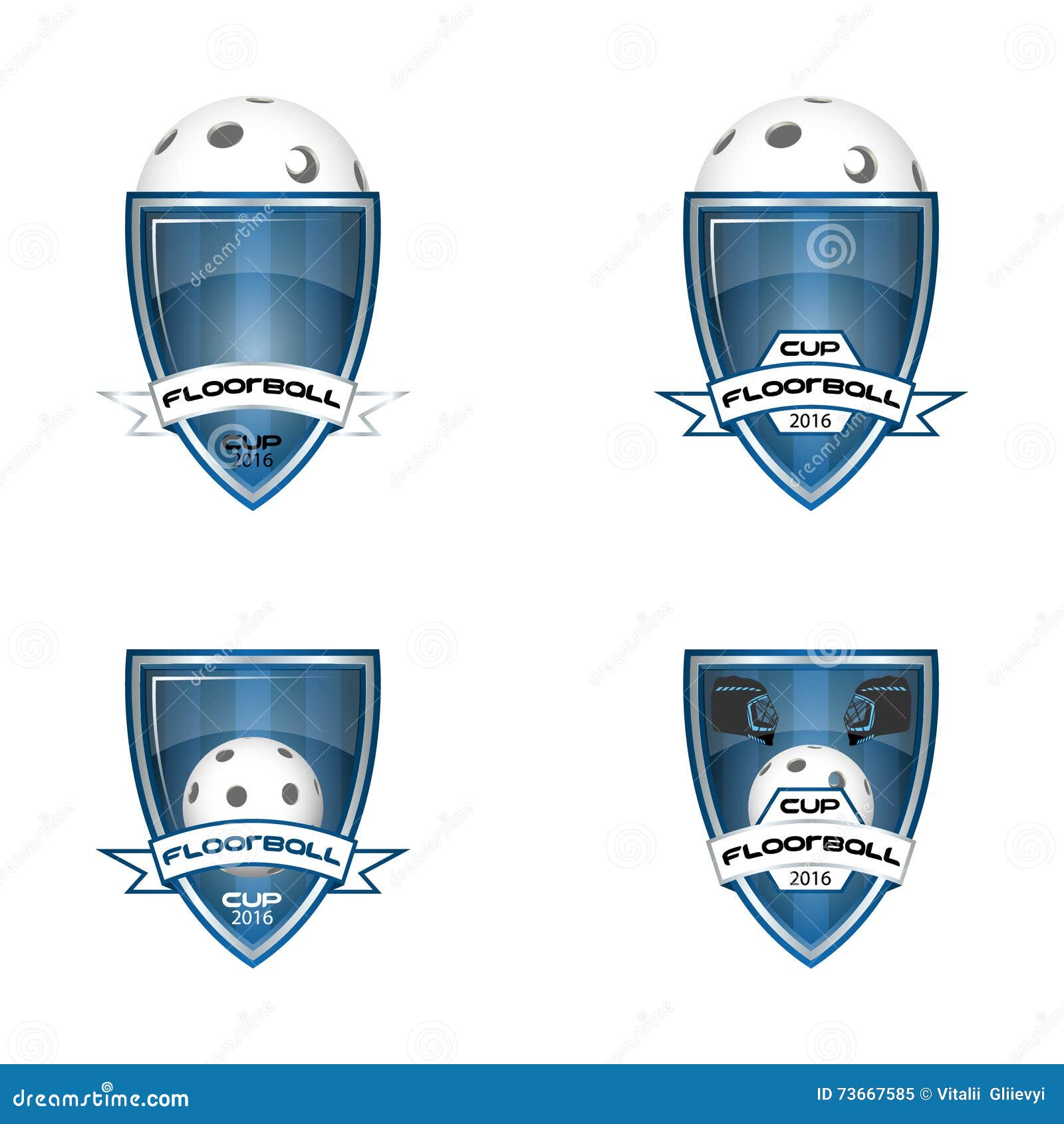 Set Floorball Logo for the Team and the Cup Stock Vector - Illustration ...
