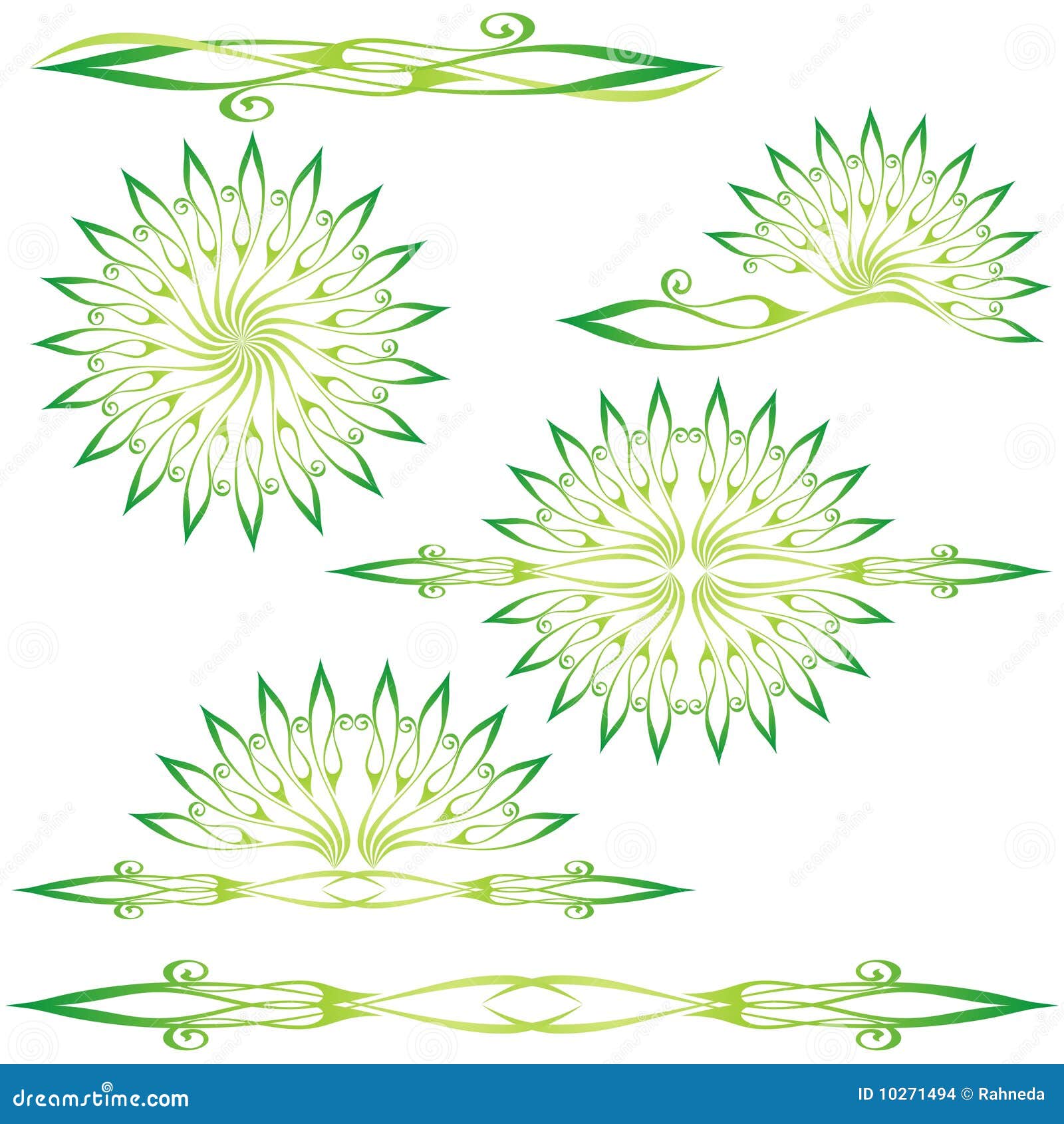 Set of Floral Design Elements Stock Vector - Illustration of print ...