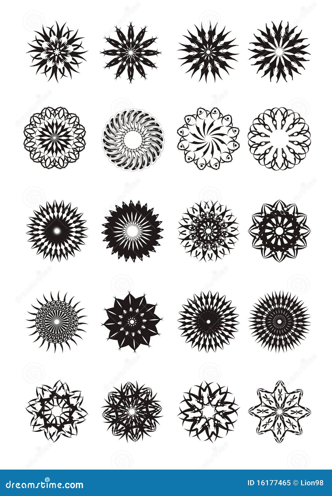 Set of Floral Design Elements. Stock Vector - Illustration of botanical ...