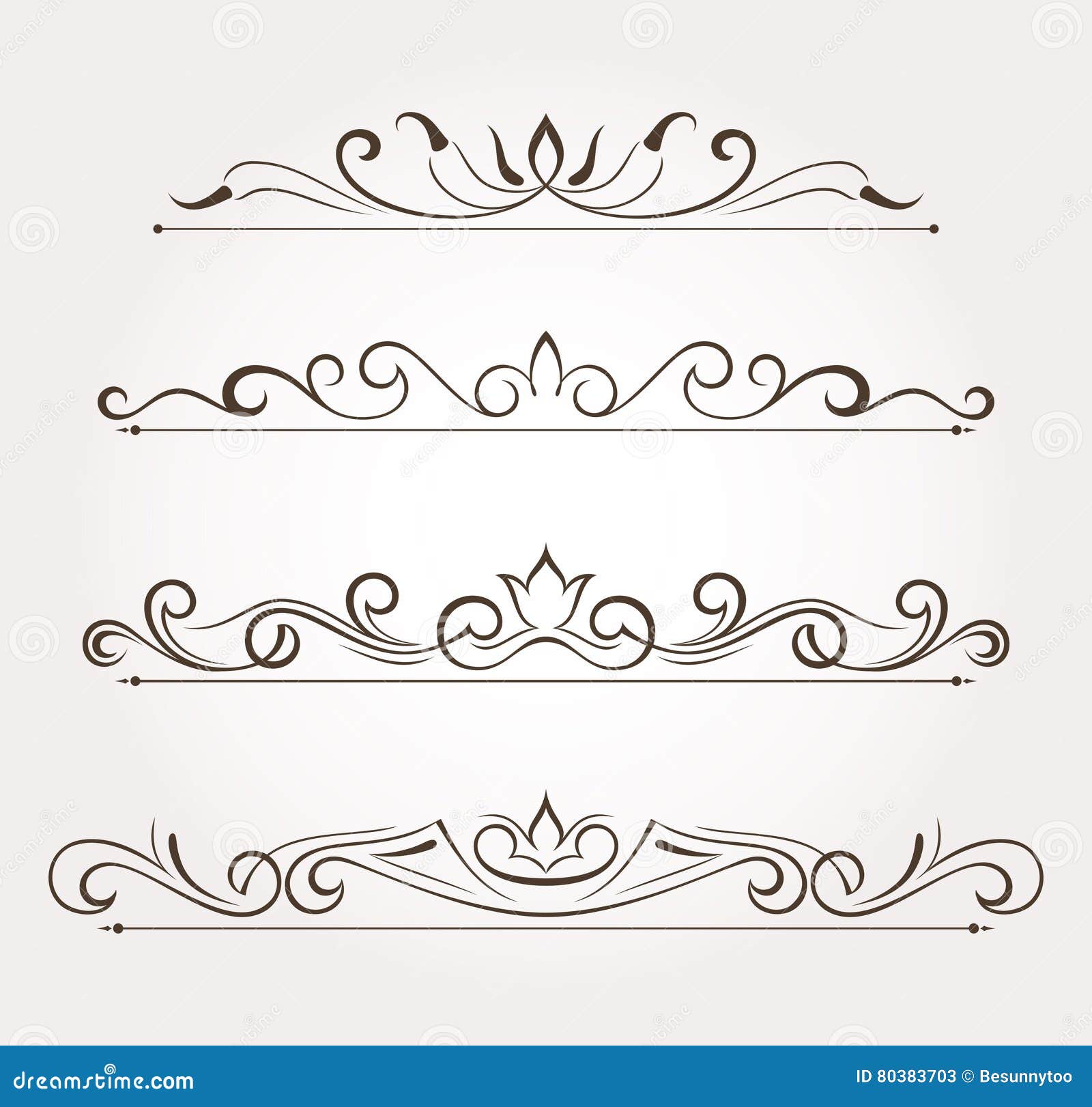 Set of Floral Design Elements and Page Decoration Stock Vector ...