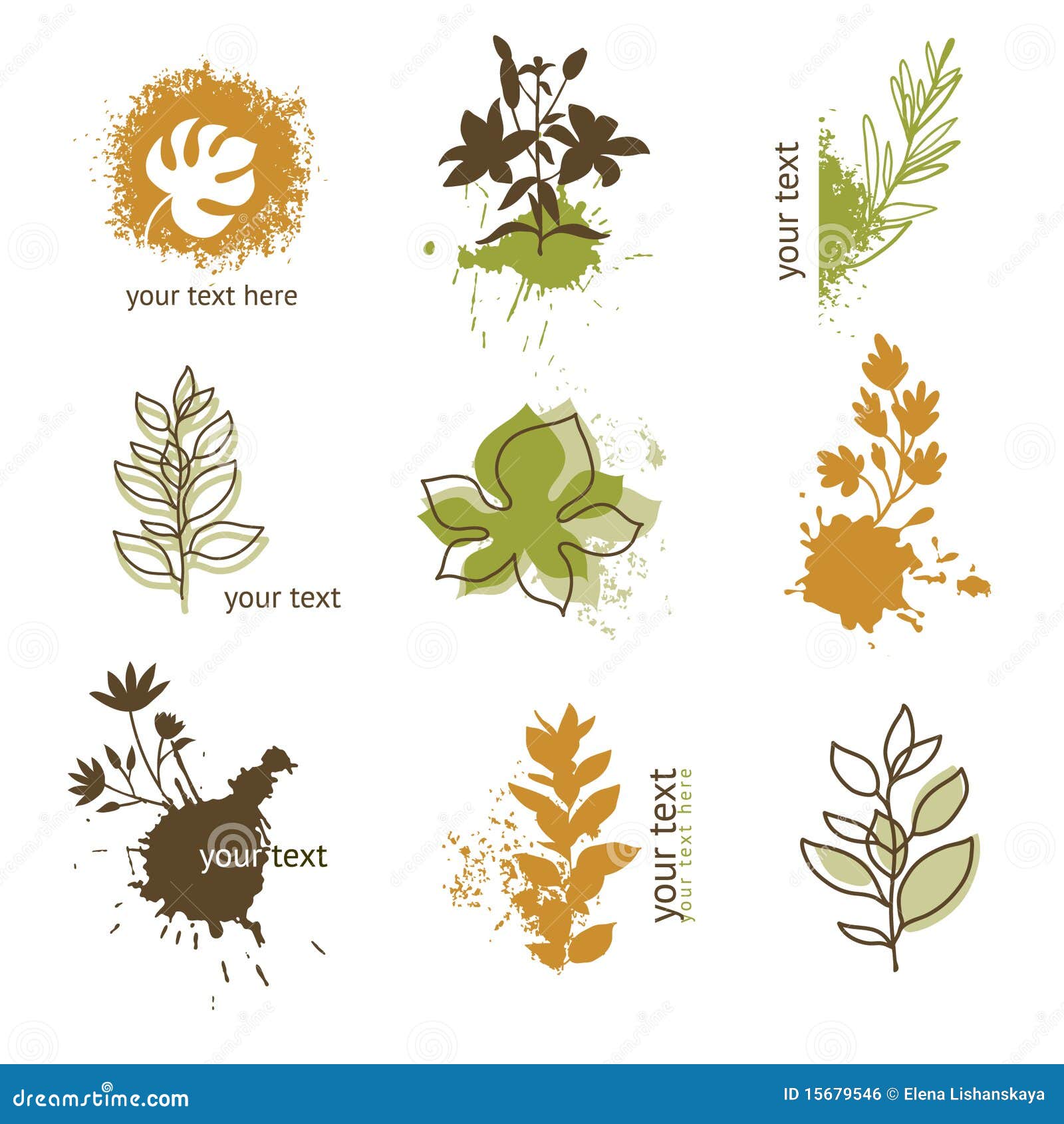Set of floral element stock vector. Illustration of idea - 15679546
