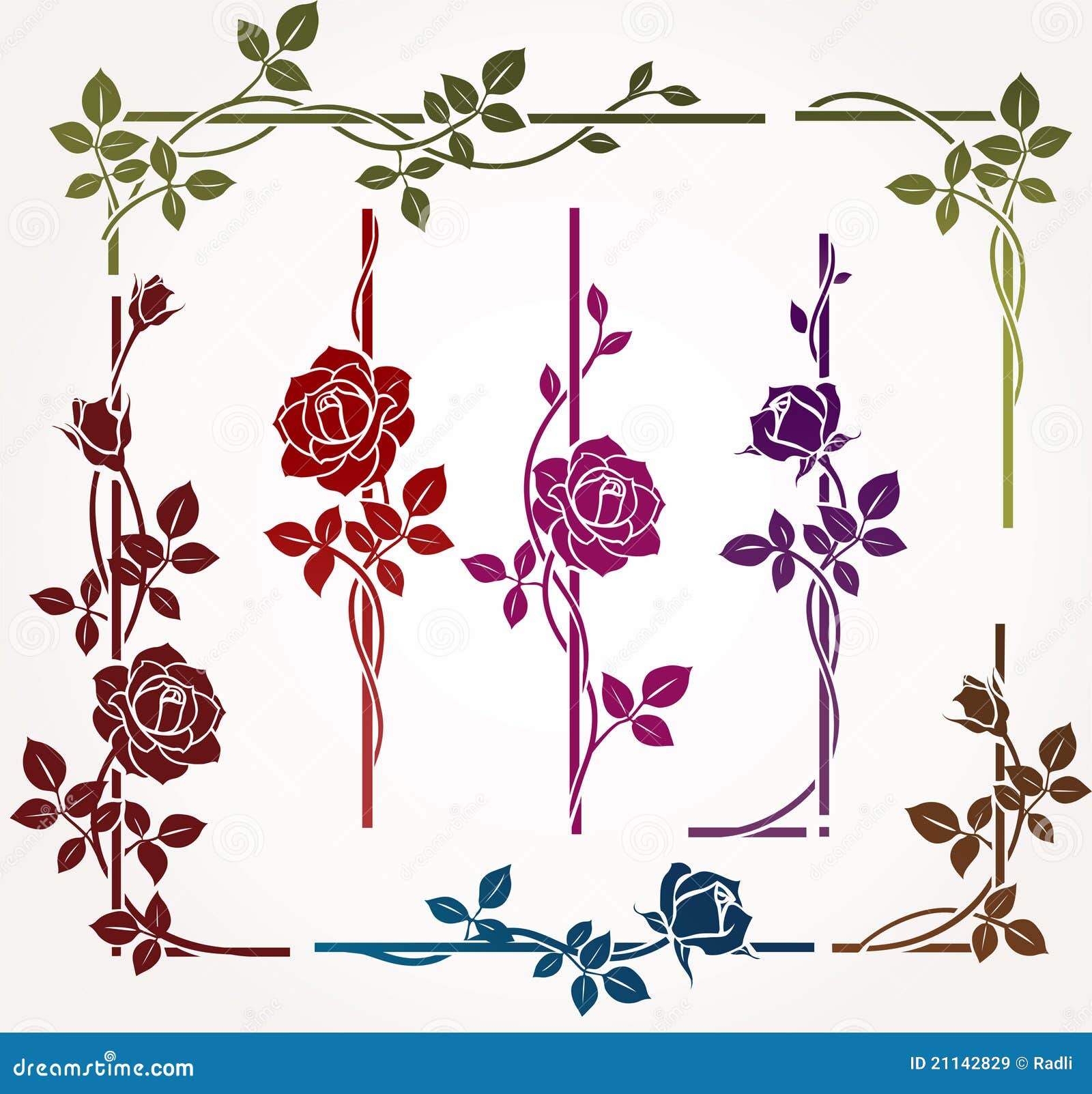 Set of floral elements stock vector. Illustration of decorative - 21142829