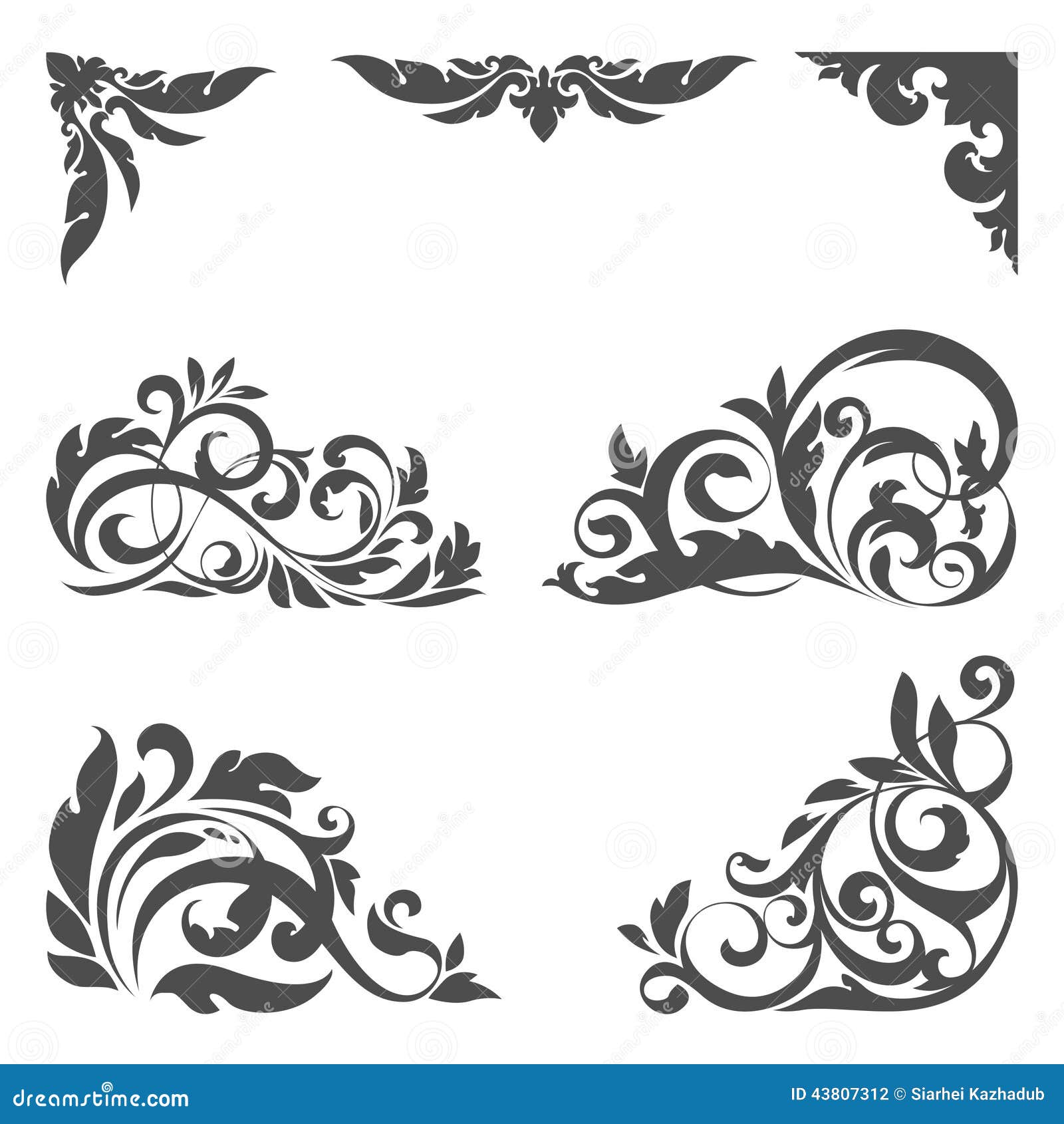 Set of Floral Elements for Design Stock Vector - Illustration of flower ...