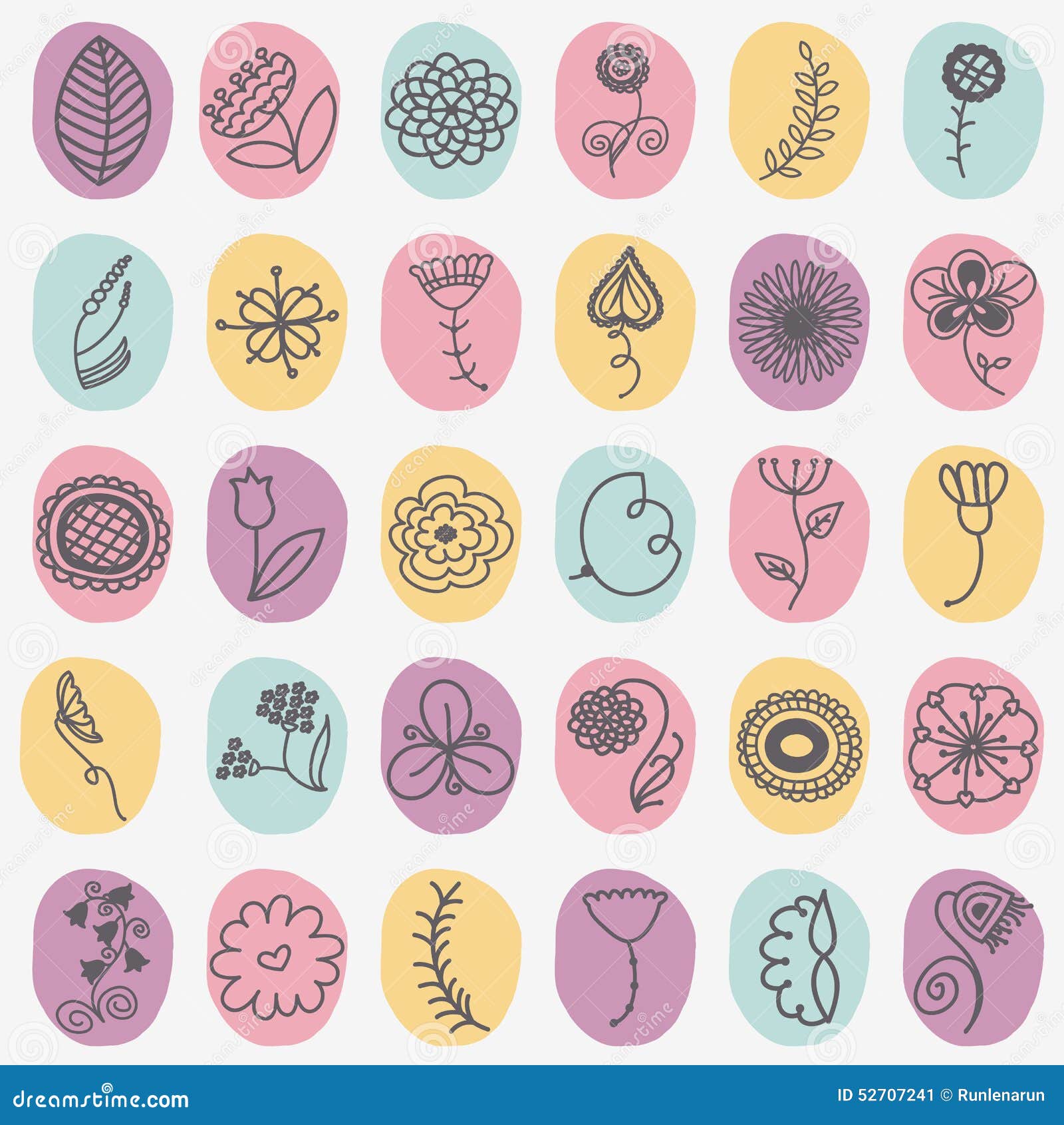 Set of Floral Elements. Vector Illustration Stock Vector - Illustration ...