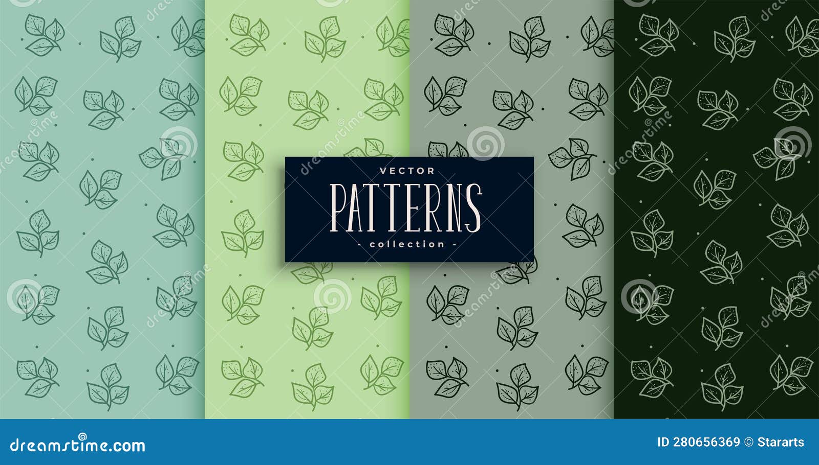 Set of Floral Leaves Design in Modern Style Vector Stock Vector ...