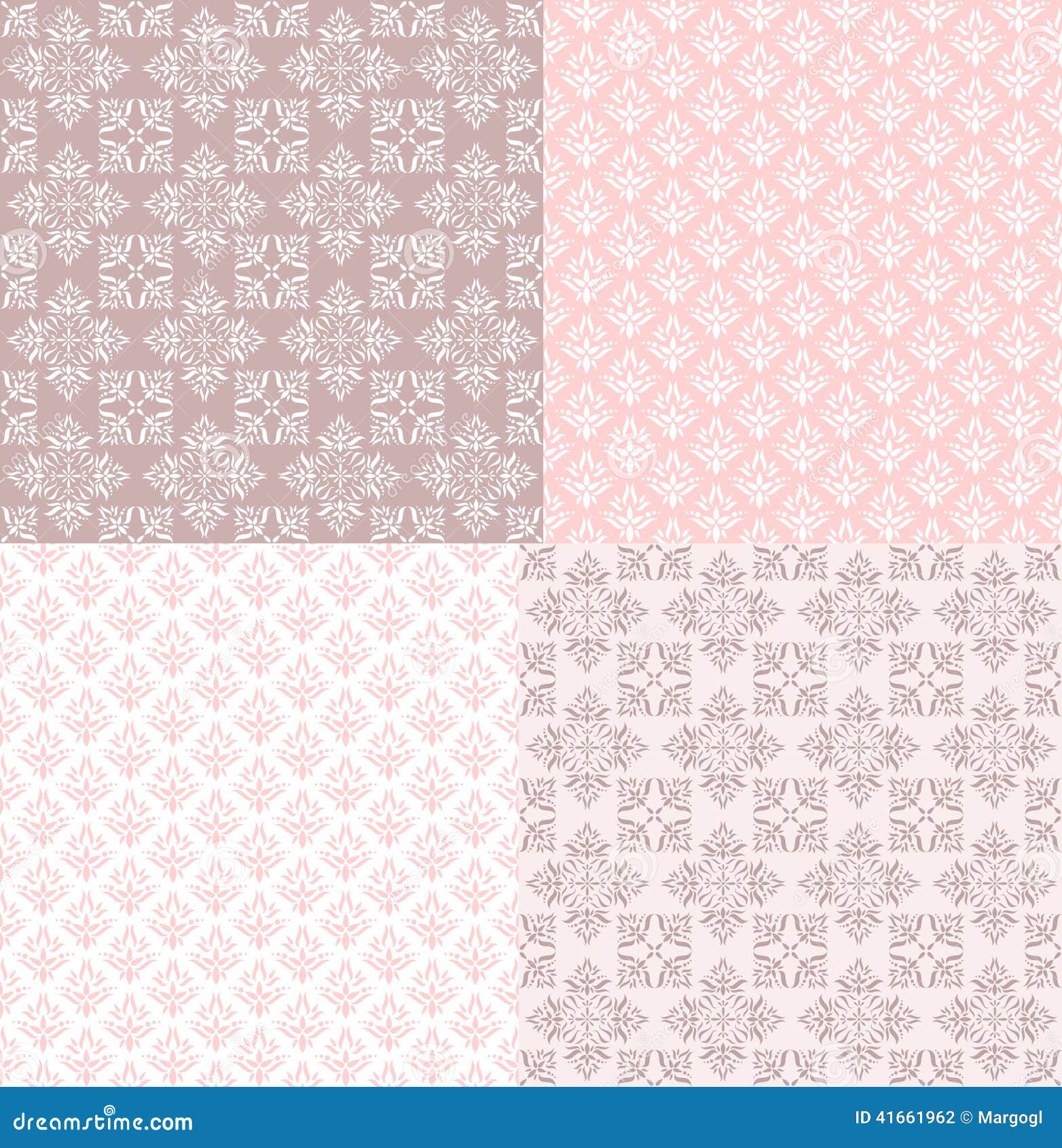 Set Floral Ornamental Patterns. Stock Vector - Illustration of ...