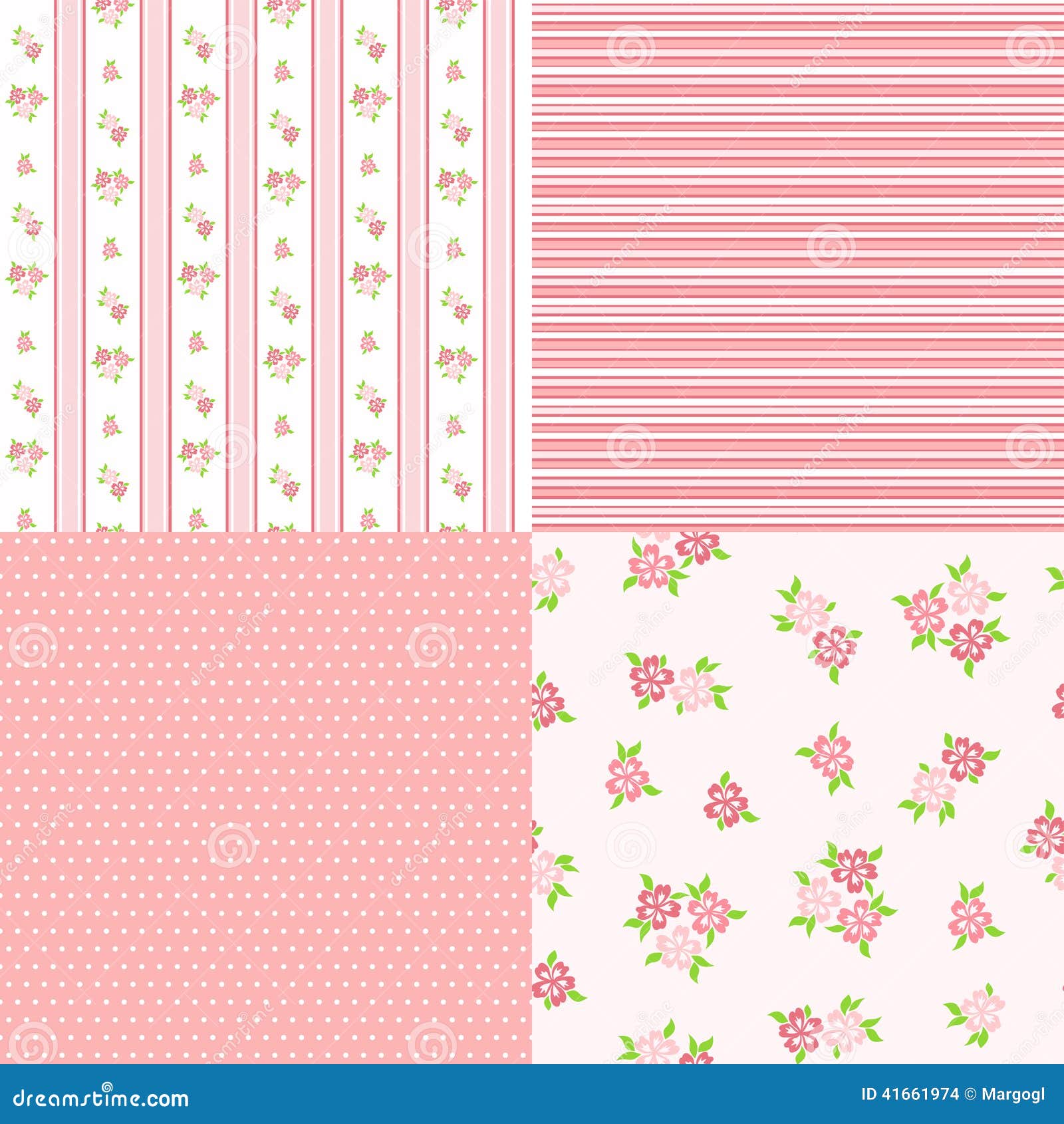 Set Floral Patterns for Scrapbook. Stock Vector - Illustration of ...