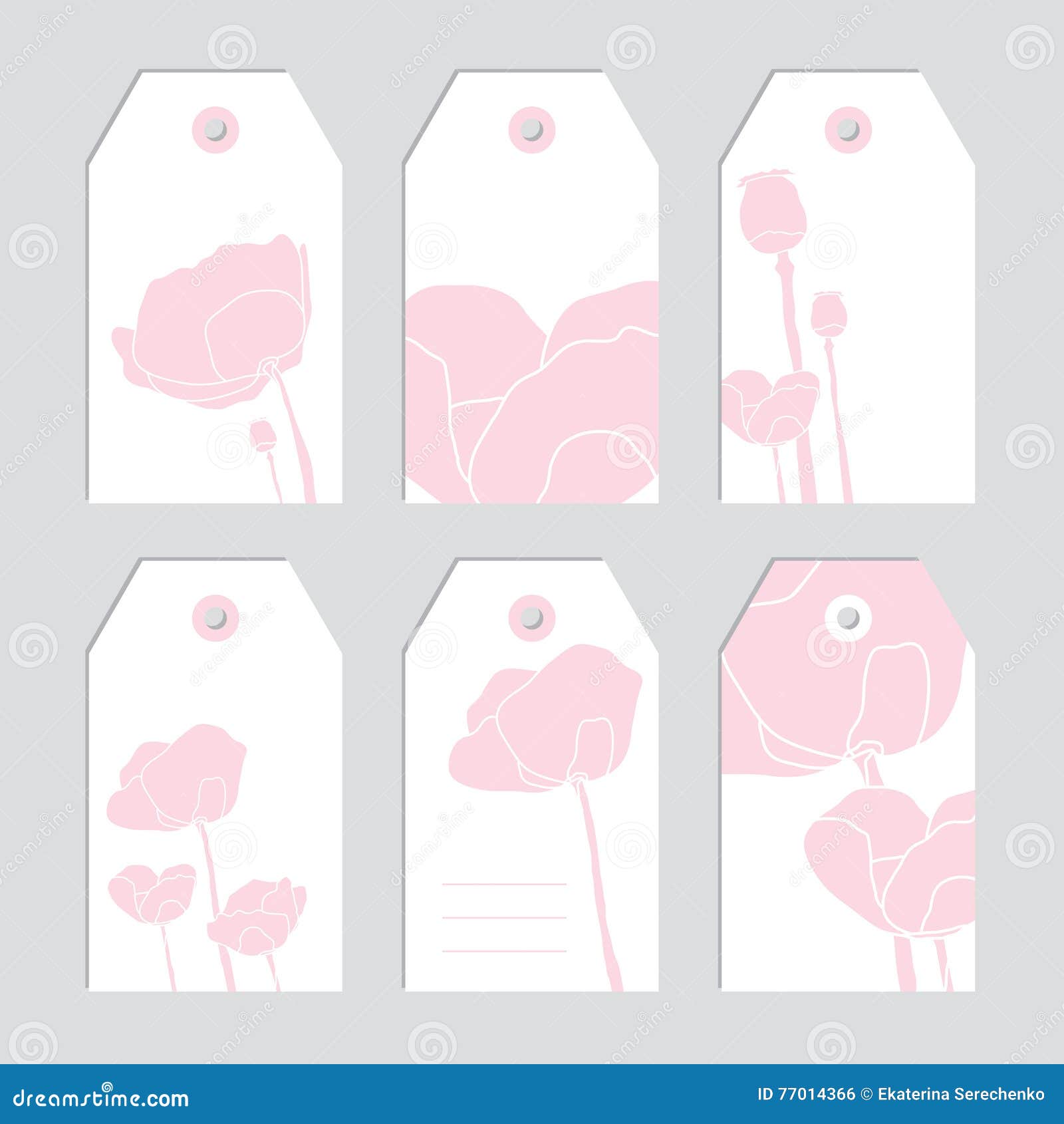 Set of Floral Tags. Blank Labels. Pink Flowers Stock Vector ...
