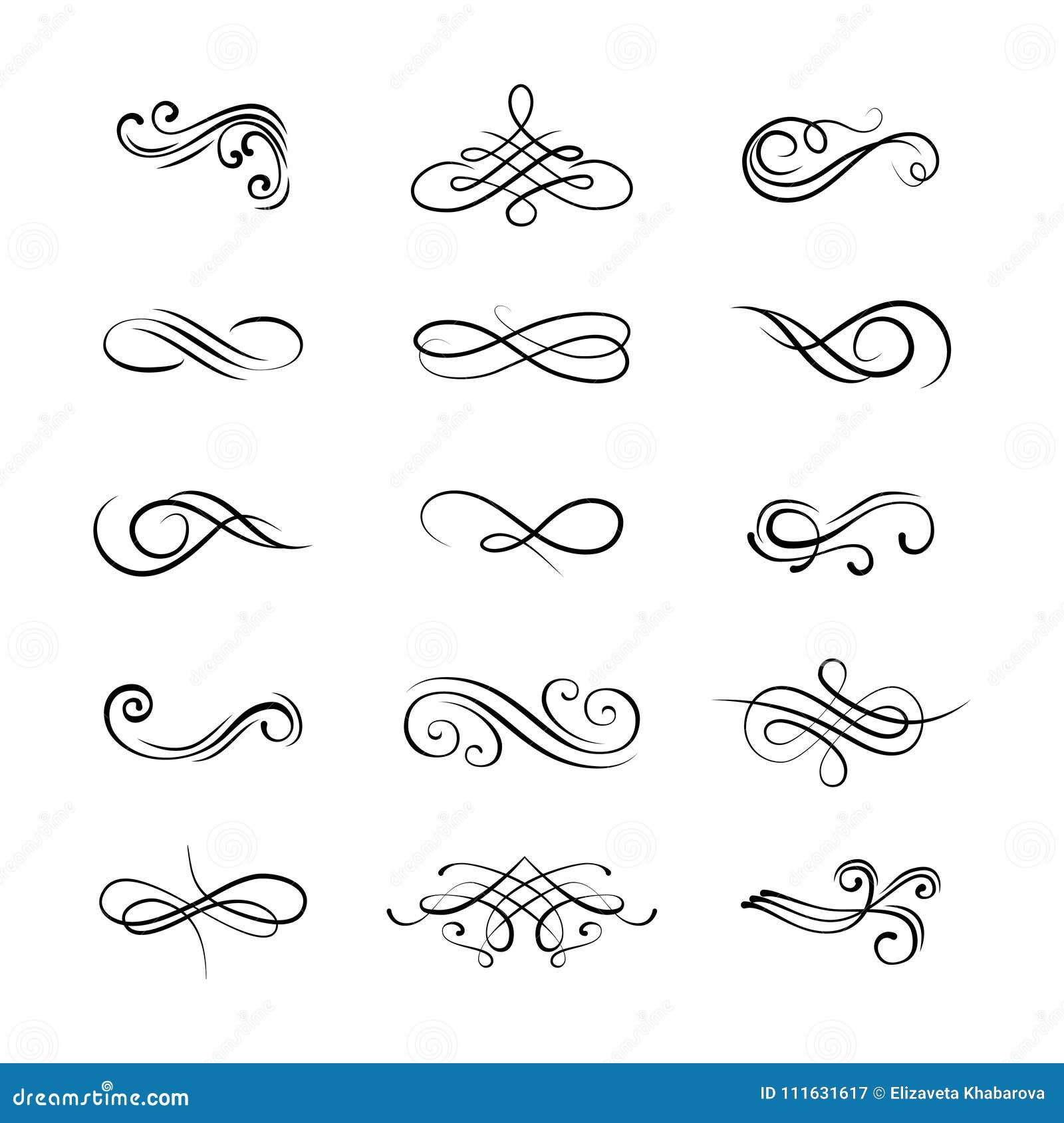 Set Flourishes. Calligraphic and Page Decoration Design Elements. Swirl ... Set Flourishes. Calligraphic and Page Decoration Design Elements. Swirl ...