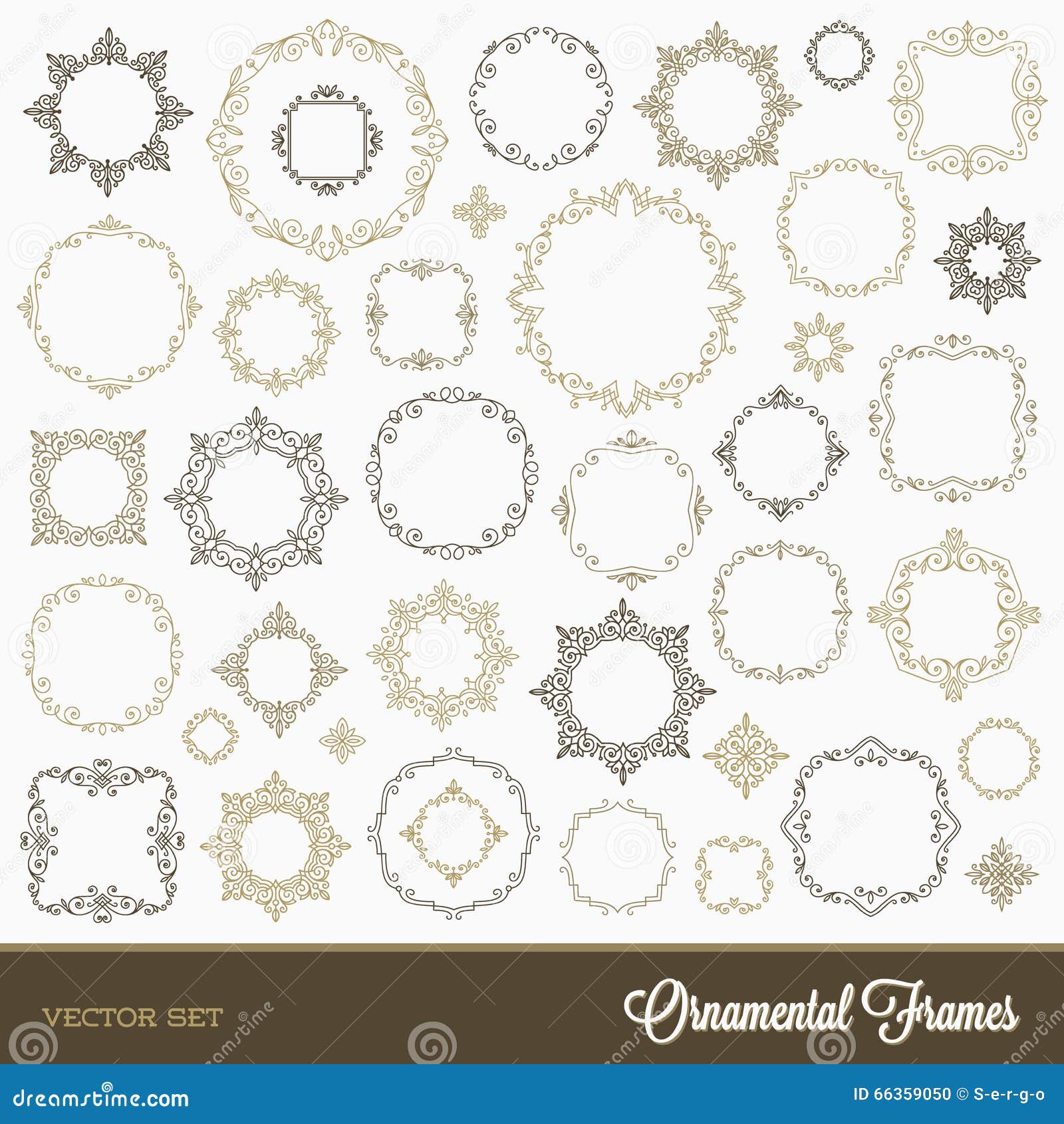 Set of flourishes frames stock vector. Illustration of border - 66359050