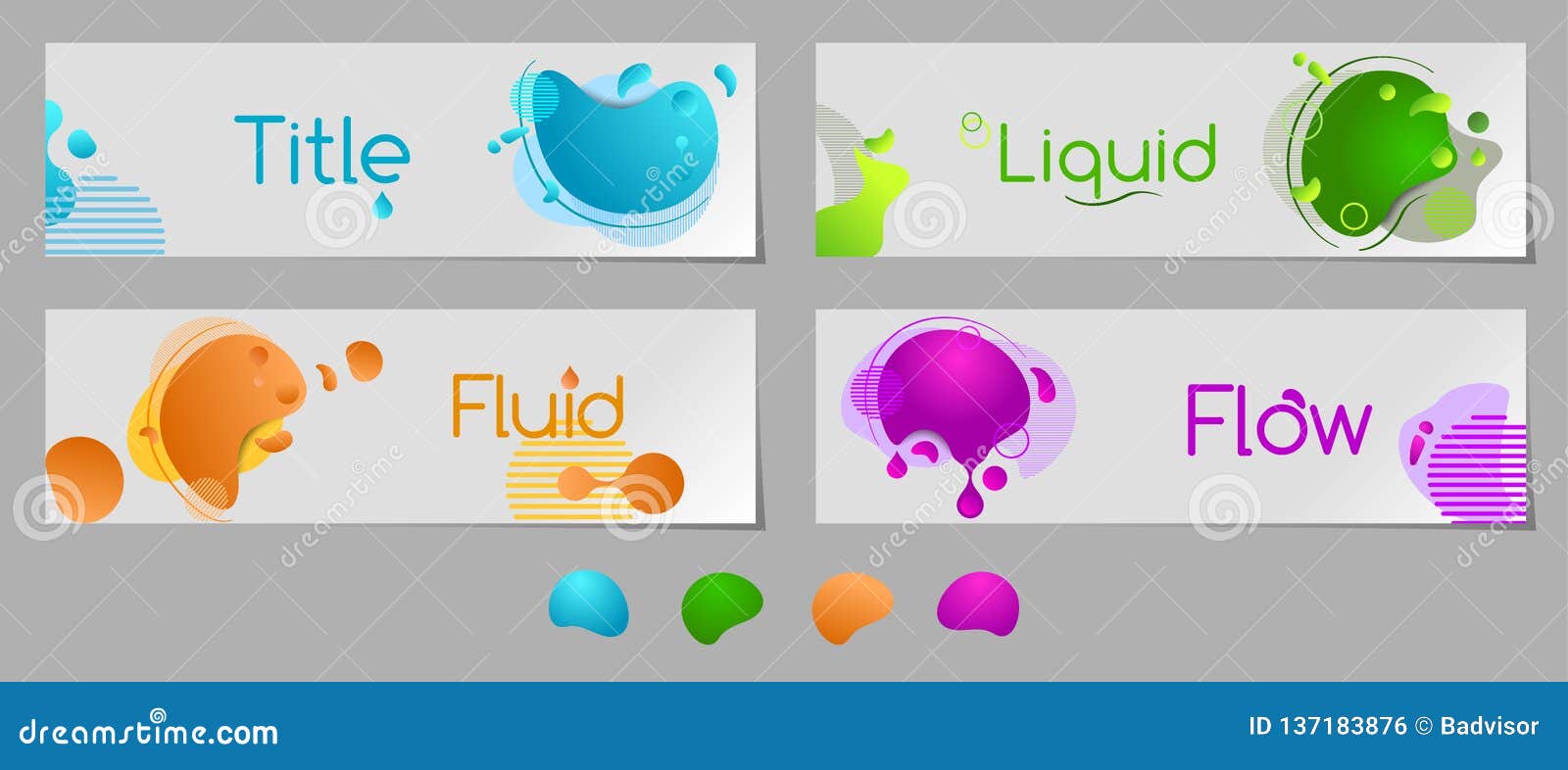 Set of Flow Web Banners, Vector Illustration Stock Vector ...