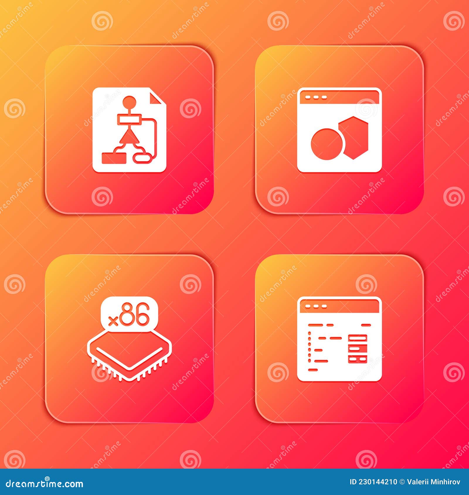 Set Flowchart, Software, Code Terminal And On Seamless Pattern. Vector ... Set Flowchart, Software, Code Terminal And On Seamless Pattern. Vector ...
