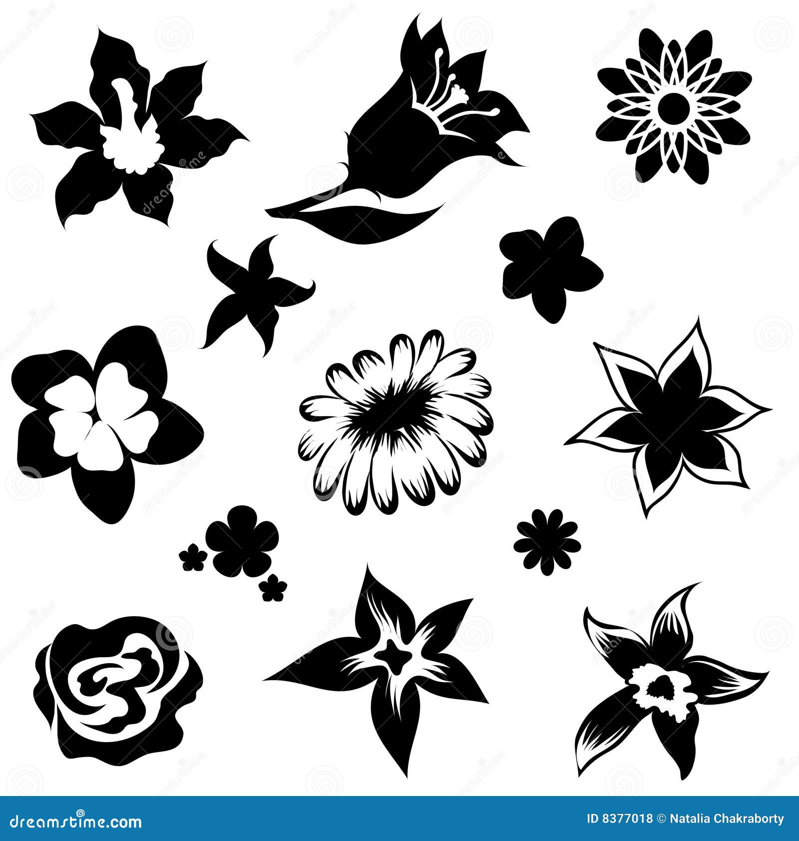 Set of flower elements stock vector. Illustration of symbol - 8377018