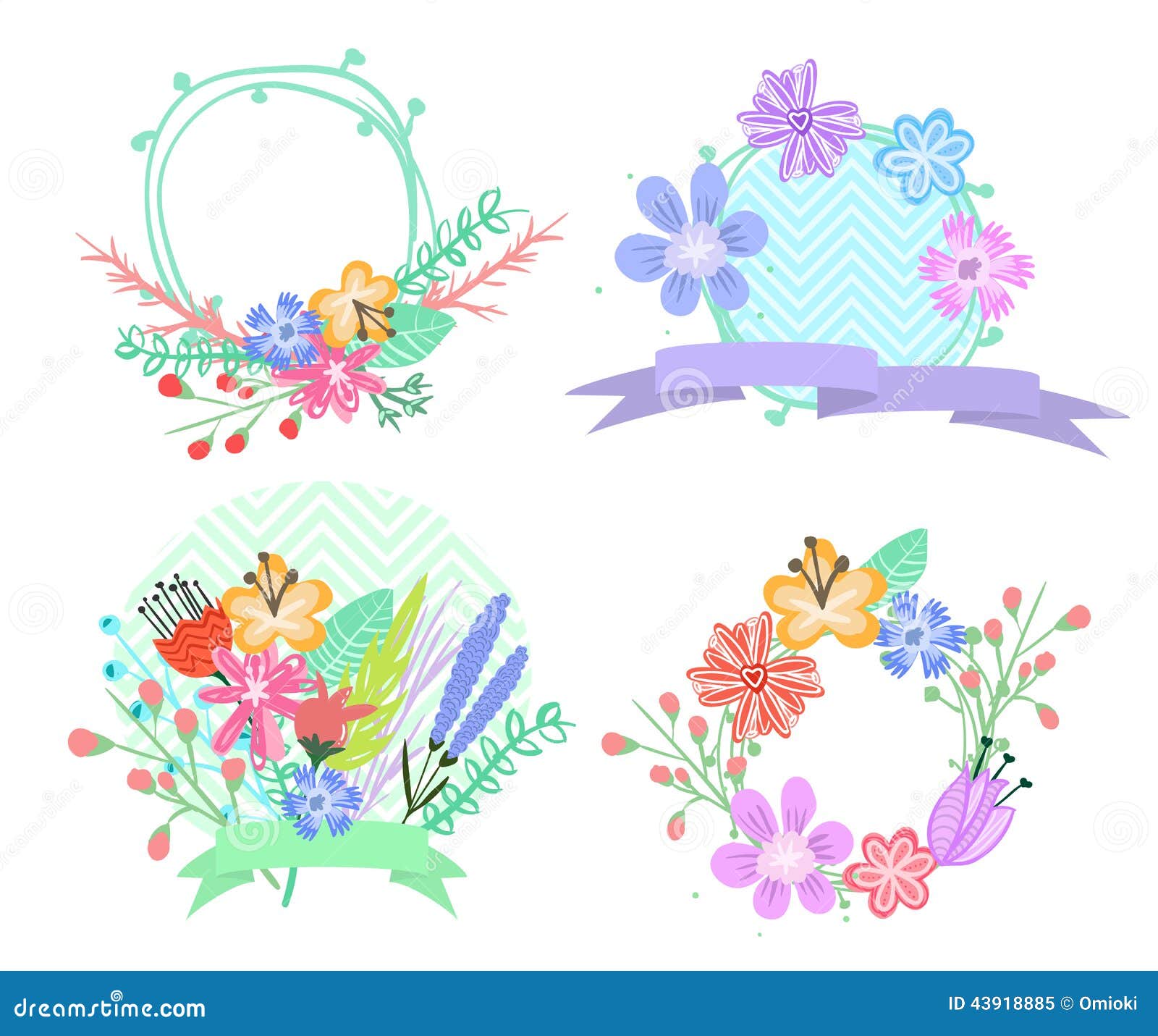 Set of Flower Frames and Labels Stock Vector - Illustration of label ...