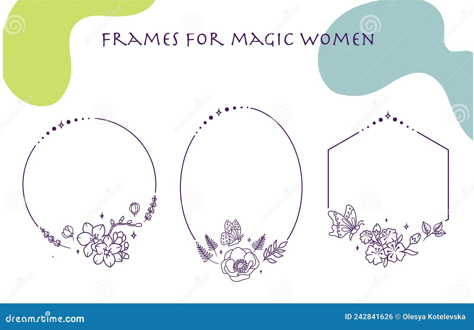 A Set Of Flower Frames For A Photo. The Magic Collection Of Flowers ...