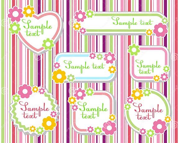 Set of flower frameworks stock vector. Illustration of label - 17566510