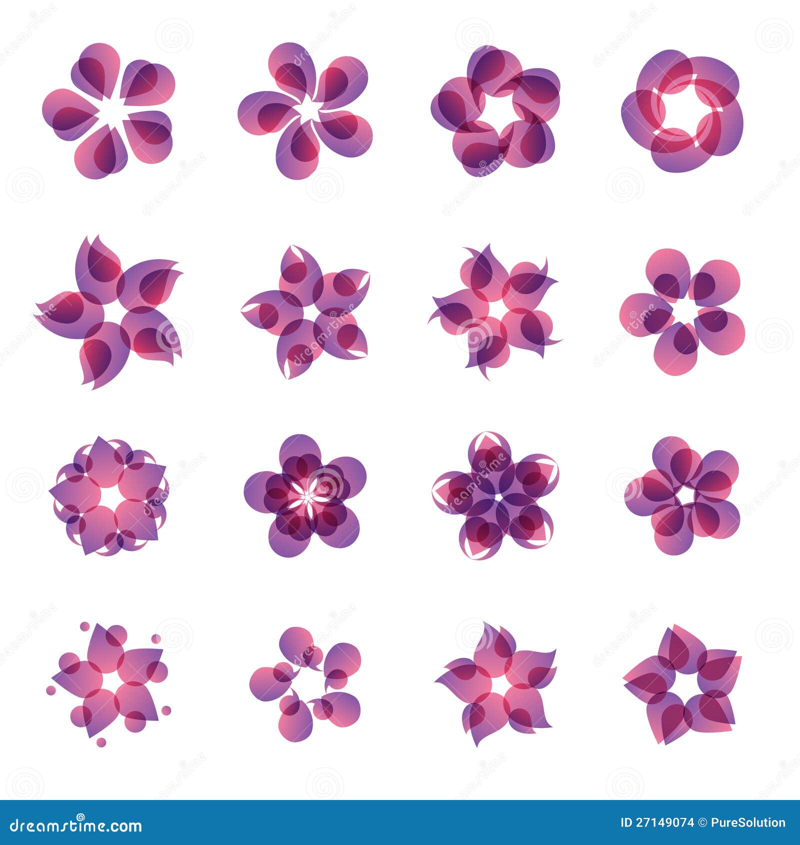 Set of flower icons stock vector. Illustration of glossy - 27149074
