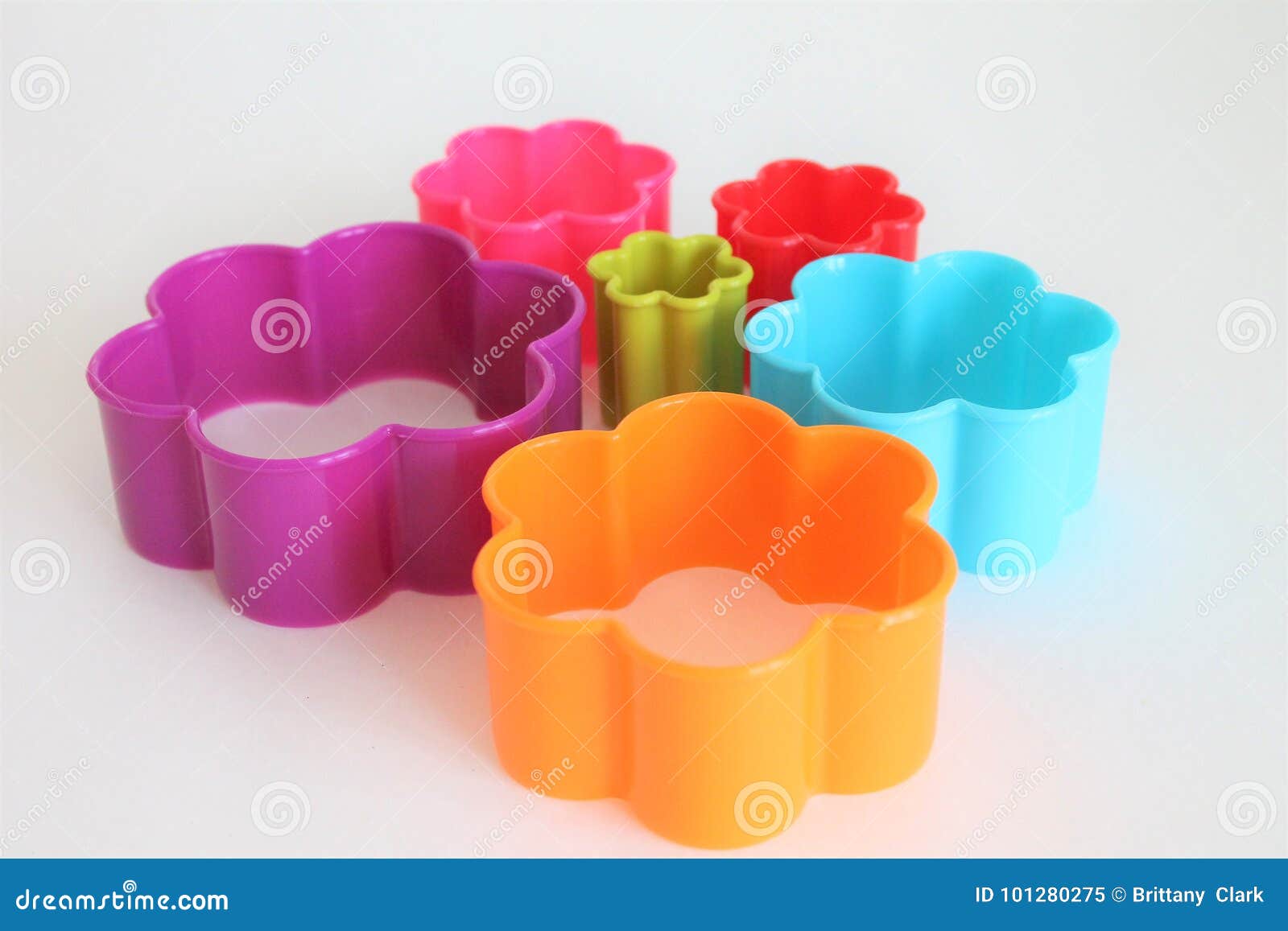 Set of Flower Shaped Cookie Cutters on White Background Stock Image ...