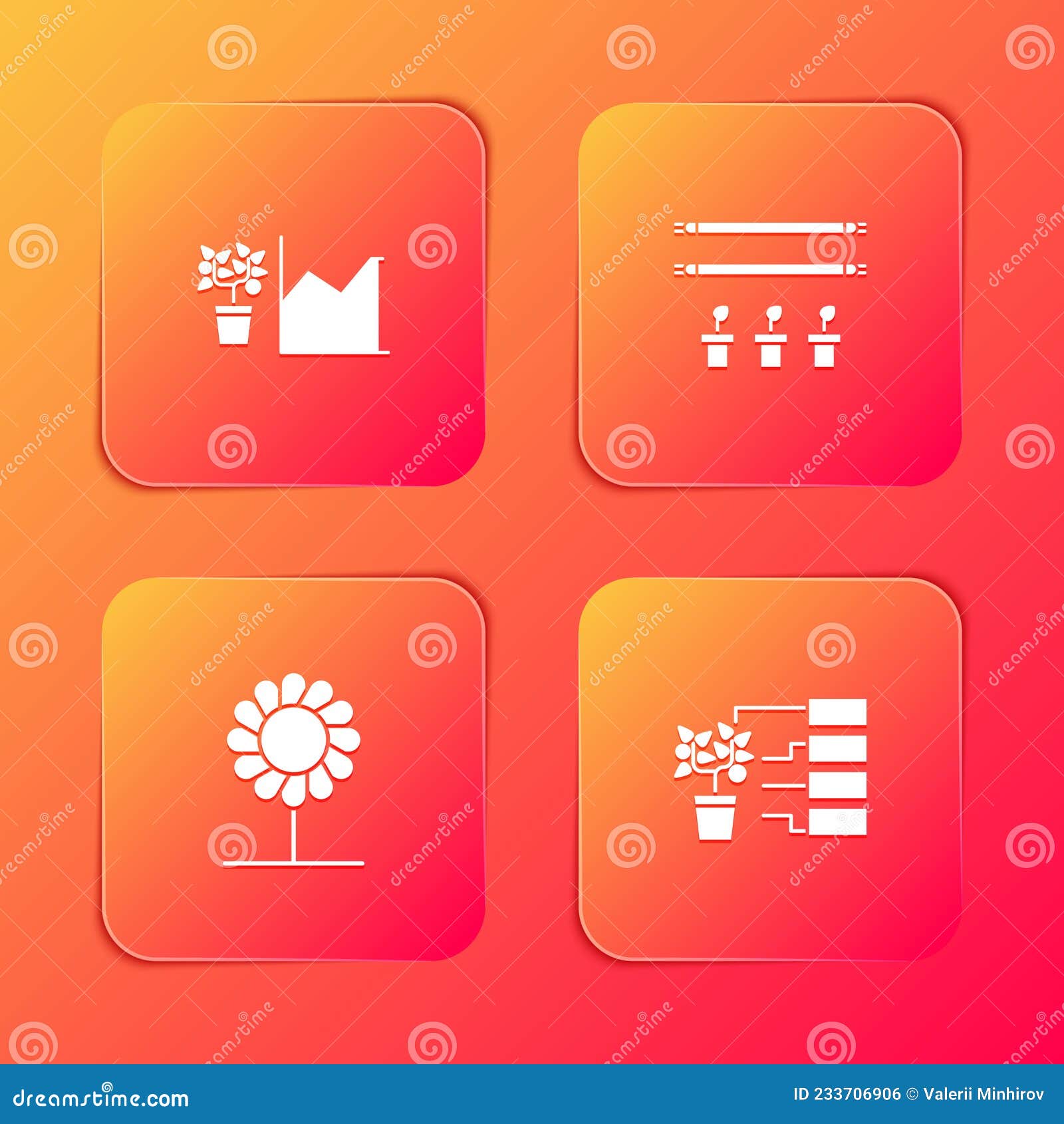 Set Flower Statistics, Smart Farm with Bulb and Plant, and Analysis ...