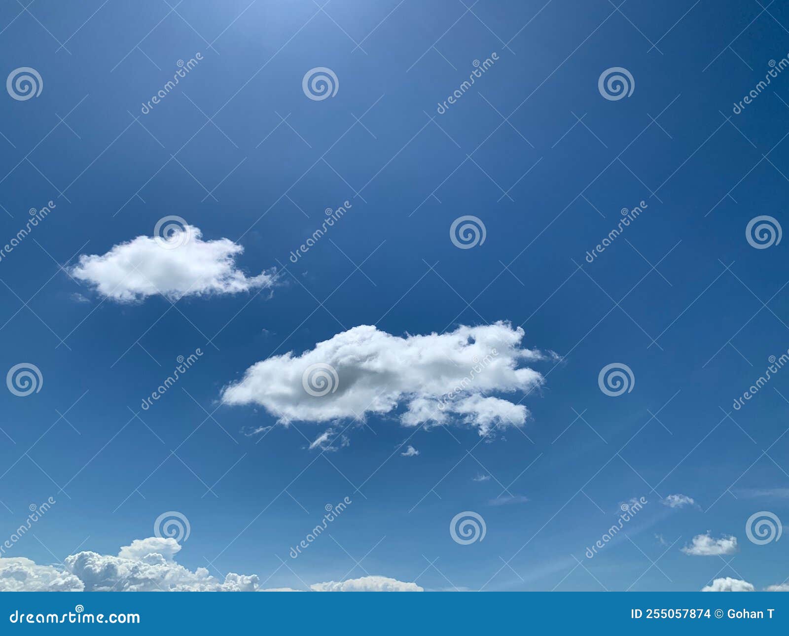 Set of Fluffy Cloud on Blue Sky Background 02 Stock Photo - Image of ...