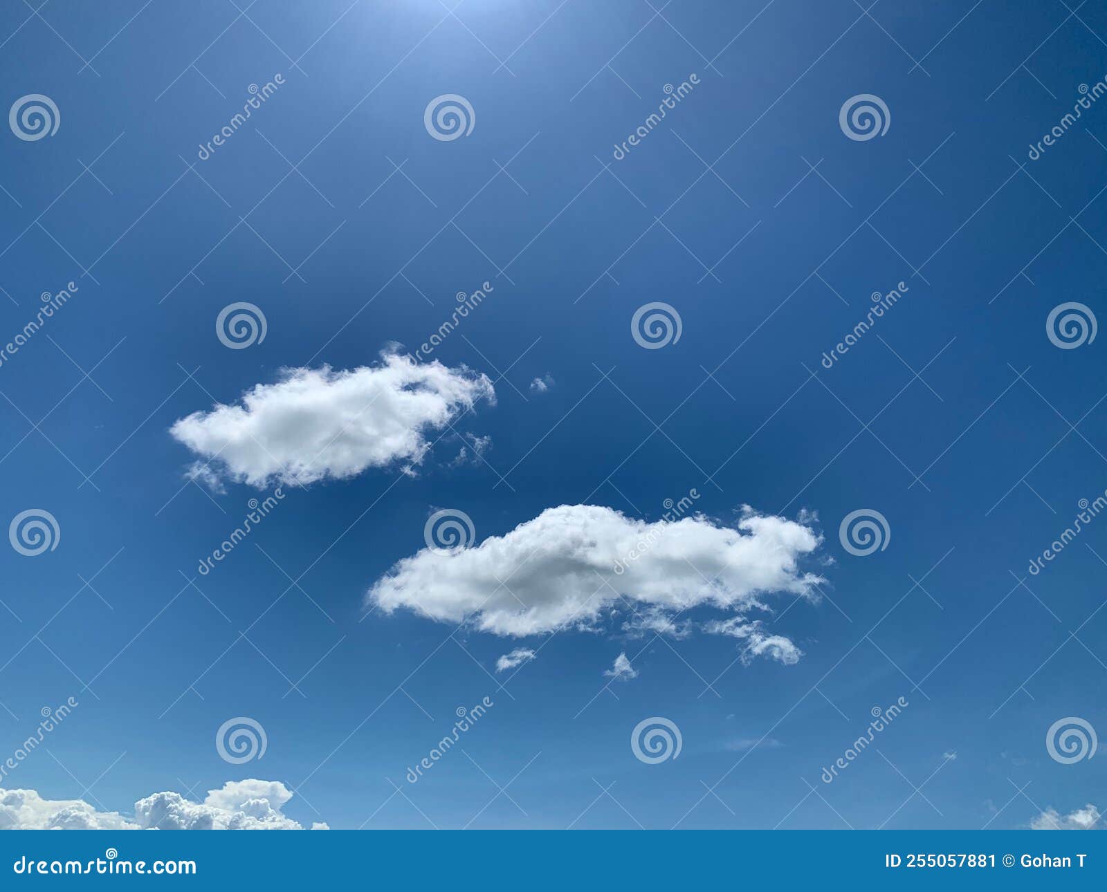Set of Fluffy Cloud on Blue Sky Background 04 Stock Image - Image of natural, design: 255057881