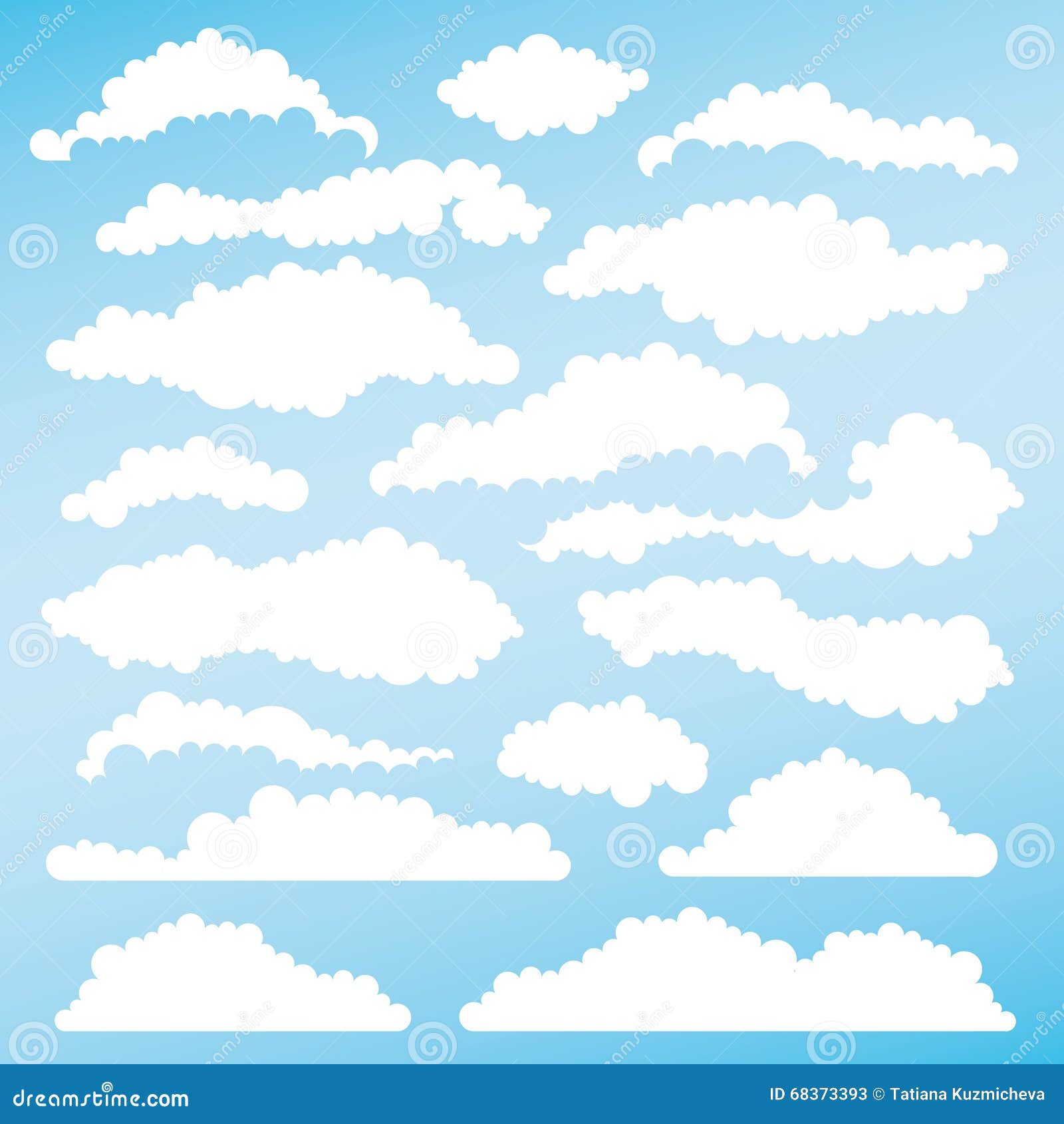 Set of Fluffy Clouds for Design Layouts. Vector Stock Vector ...