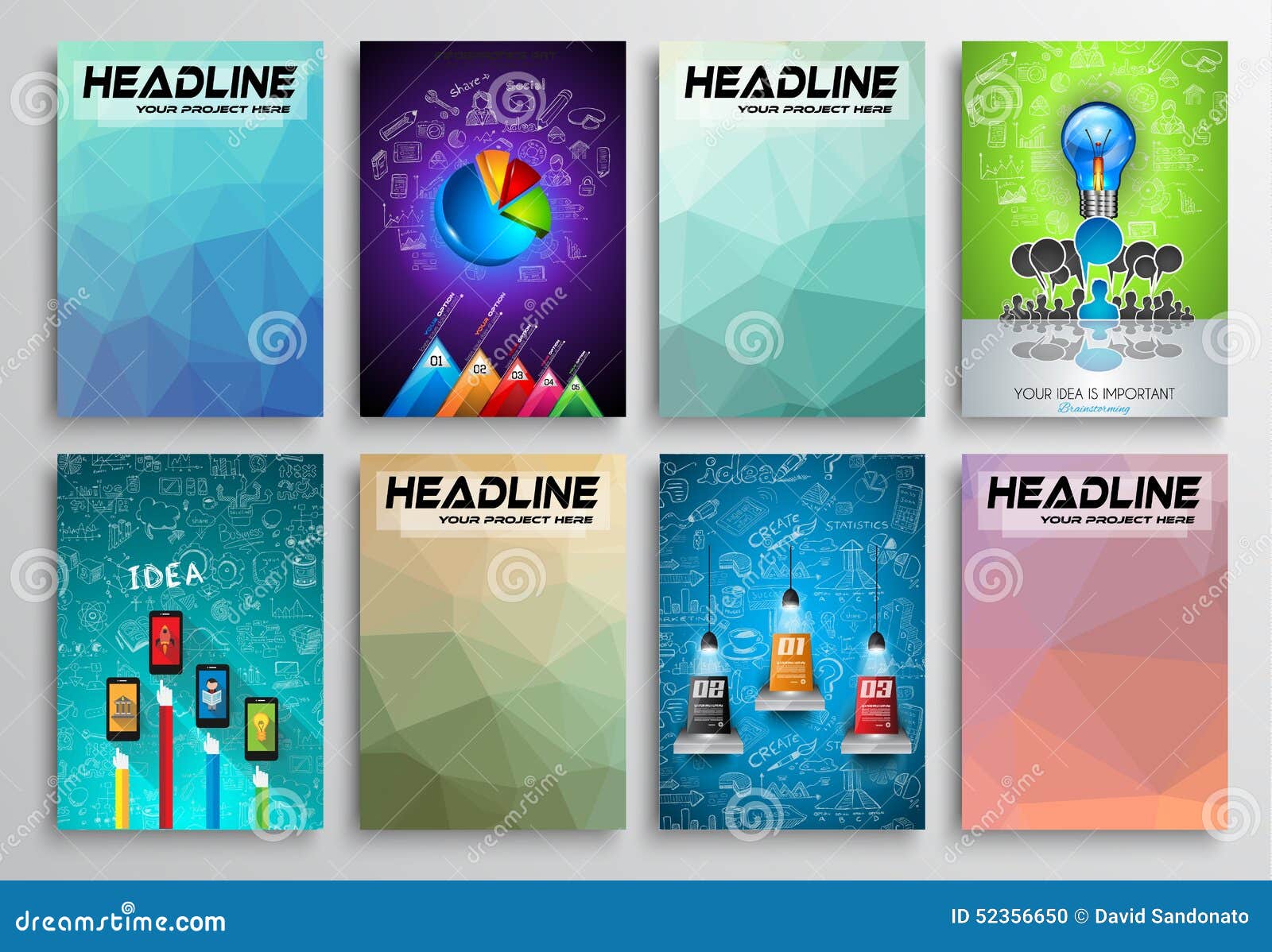 Set of Flyer Design, Infographics. Brochure Designs, Stock Illustration ...