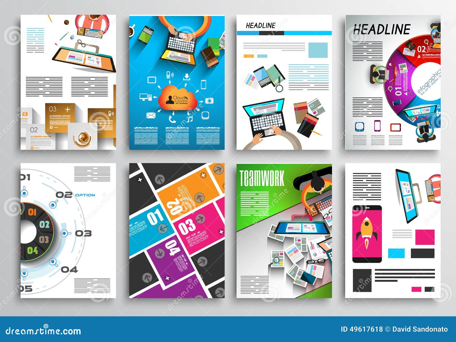 Set of Flyer Design, Infographics. Brochure Designs, Technology ...