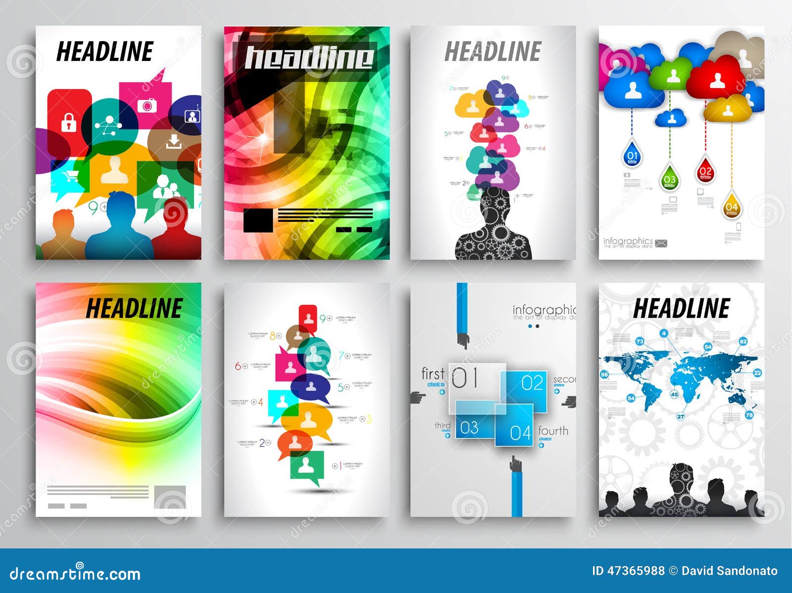 Set of Flyer Design, Web Templates. Brochure Designs, Technology ...