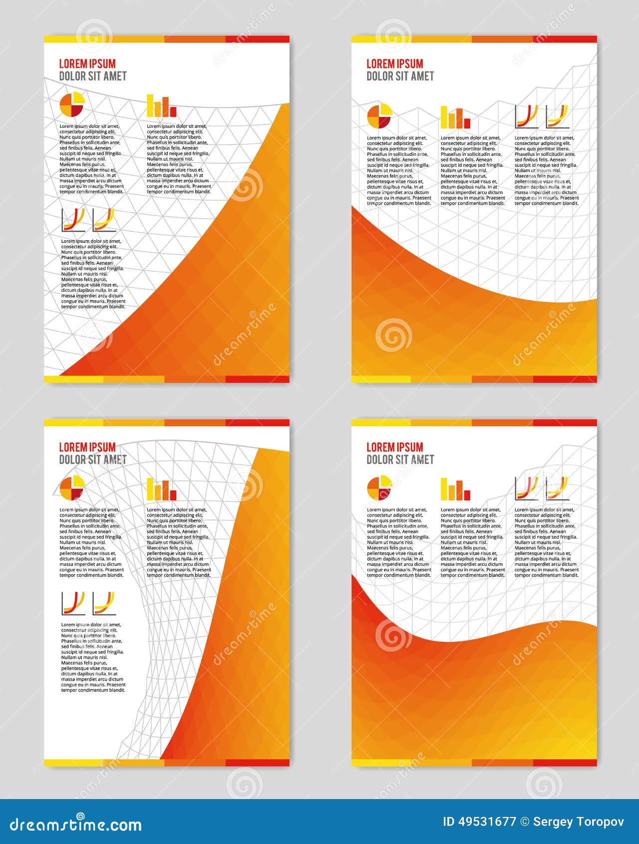 Set of Flyer Layout Design Templates Stock Vector - Illustration of ...