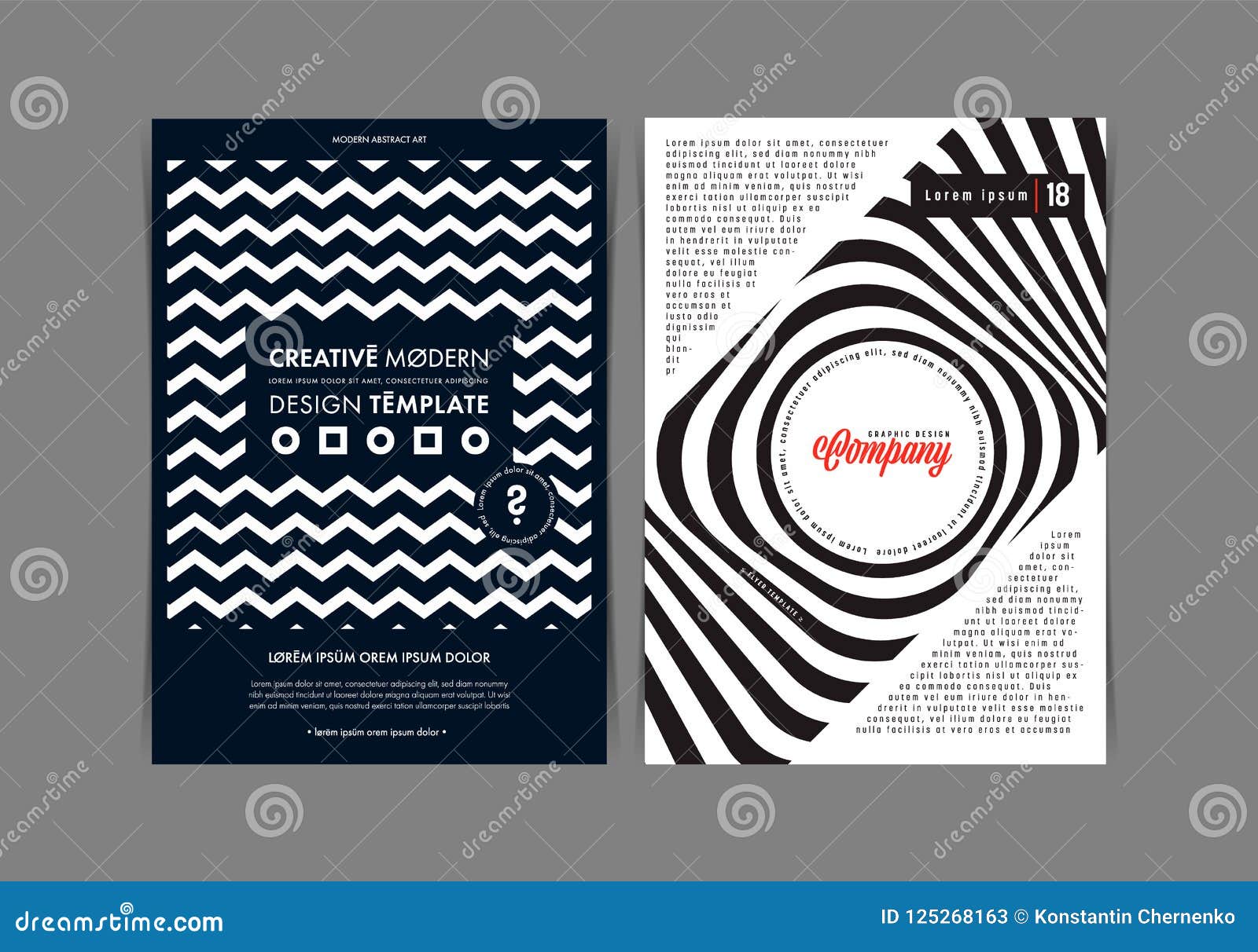 Set of Flyer Templates with Geometric Shapes and Patterns, 80s Memphis ...