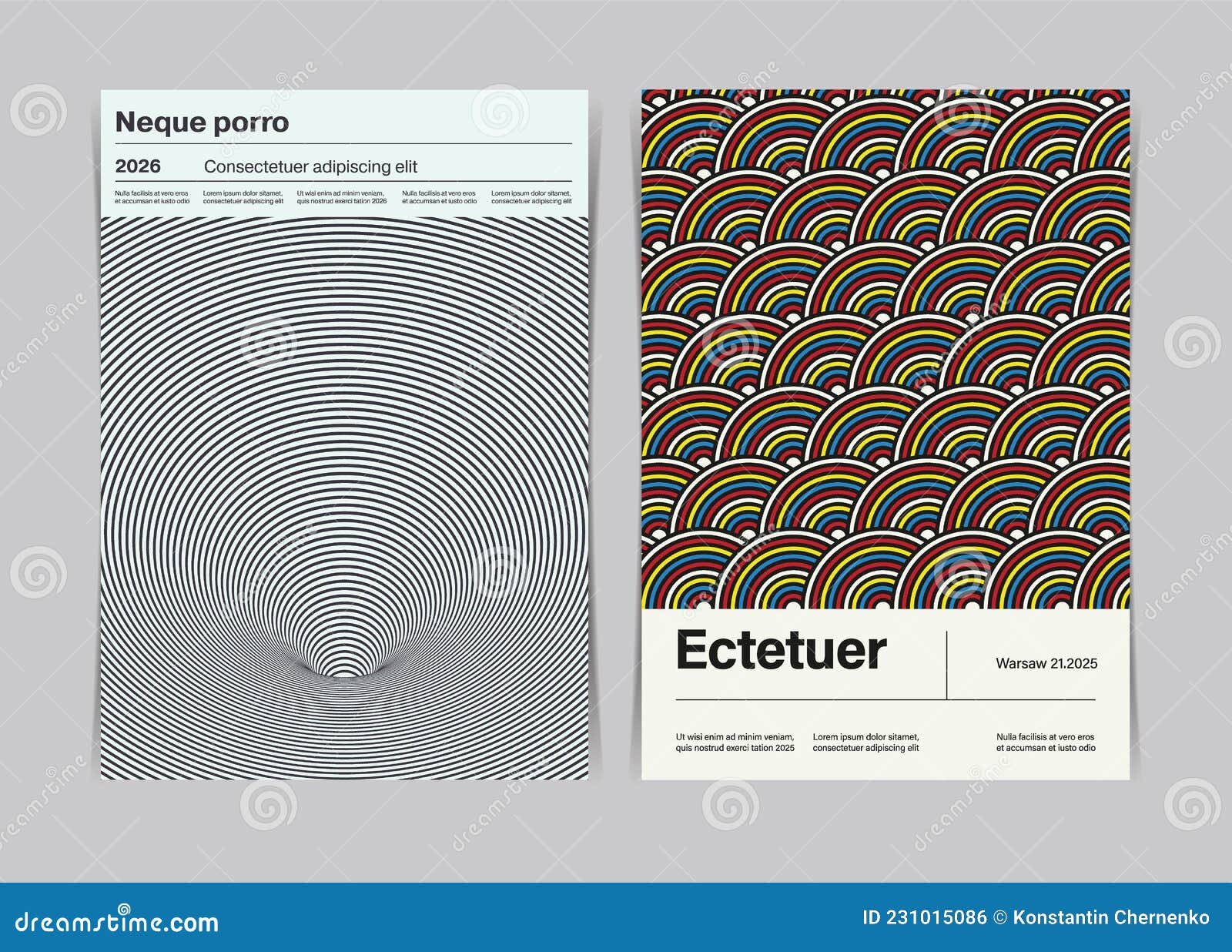 Set of Flyers Design Template with Line Patterns Background,. Vector ...