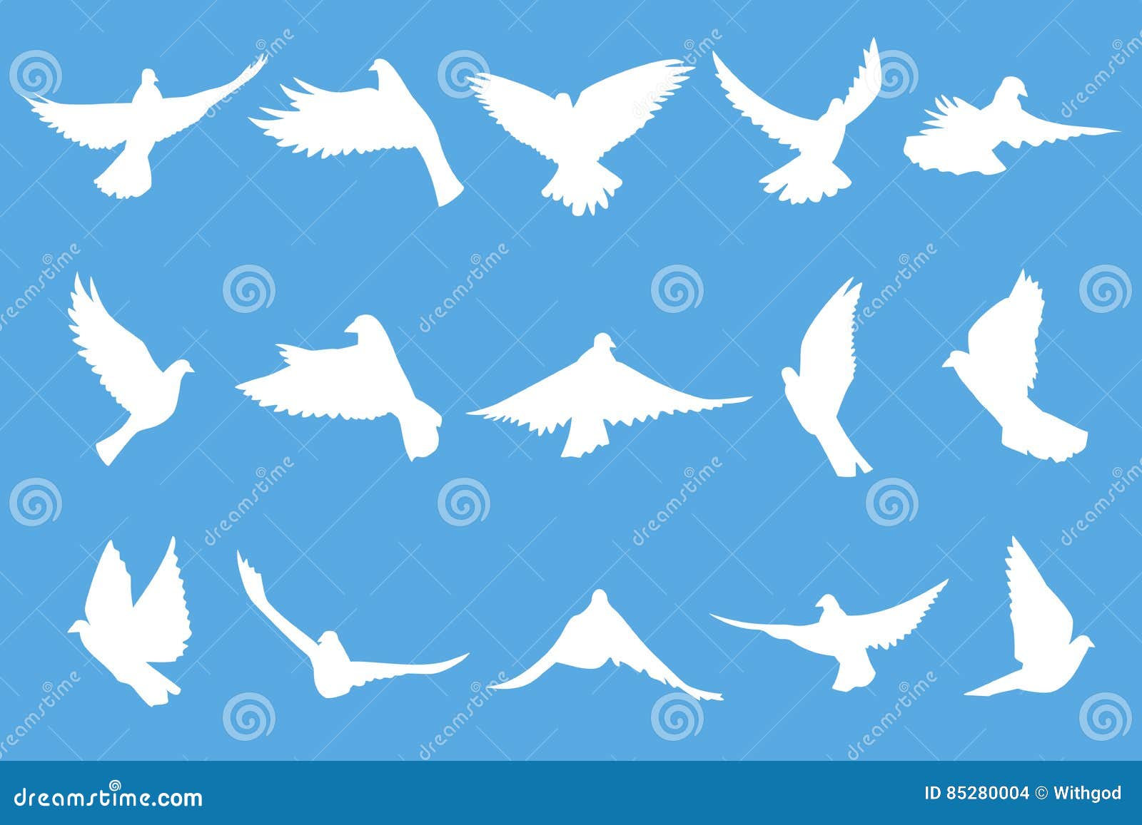 Flying Doves With Red Ribbon Stock Photography | CartoonDealer.com ...