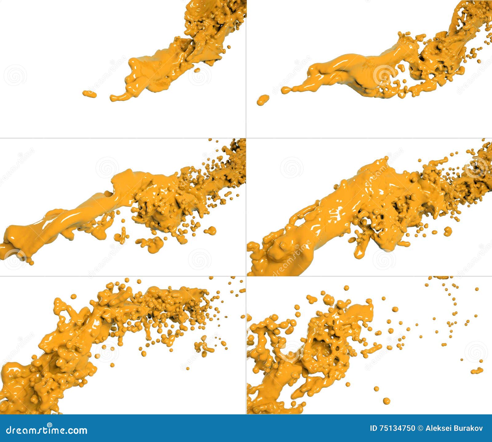 Set of flying fluid flow stock illustration. Illustration of action ...