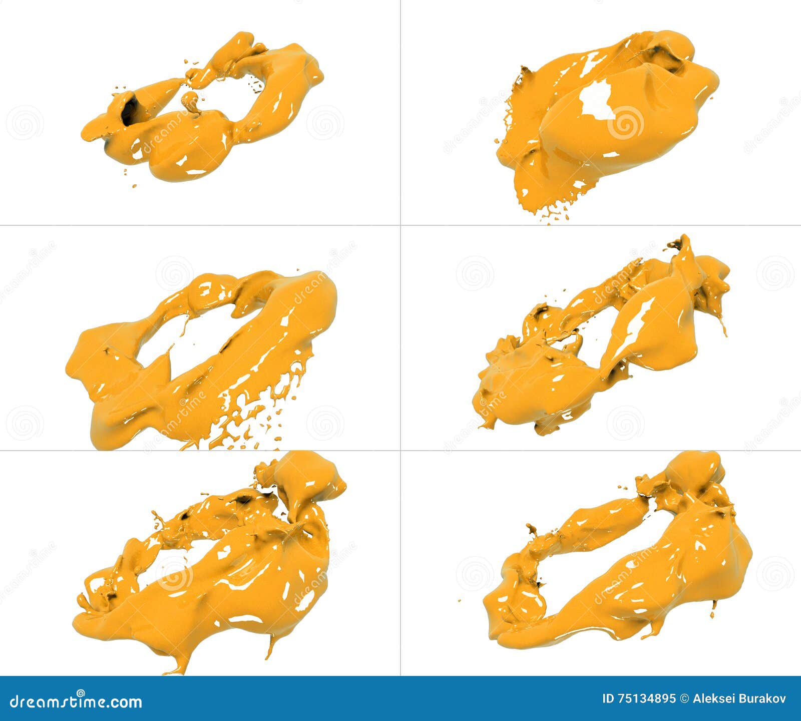 Set of flying fluid flow stock illustration. Illustration of paint ...