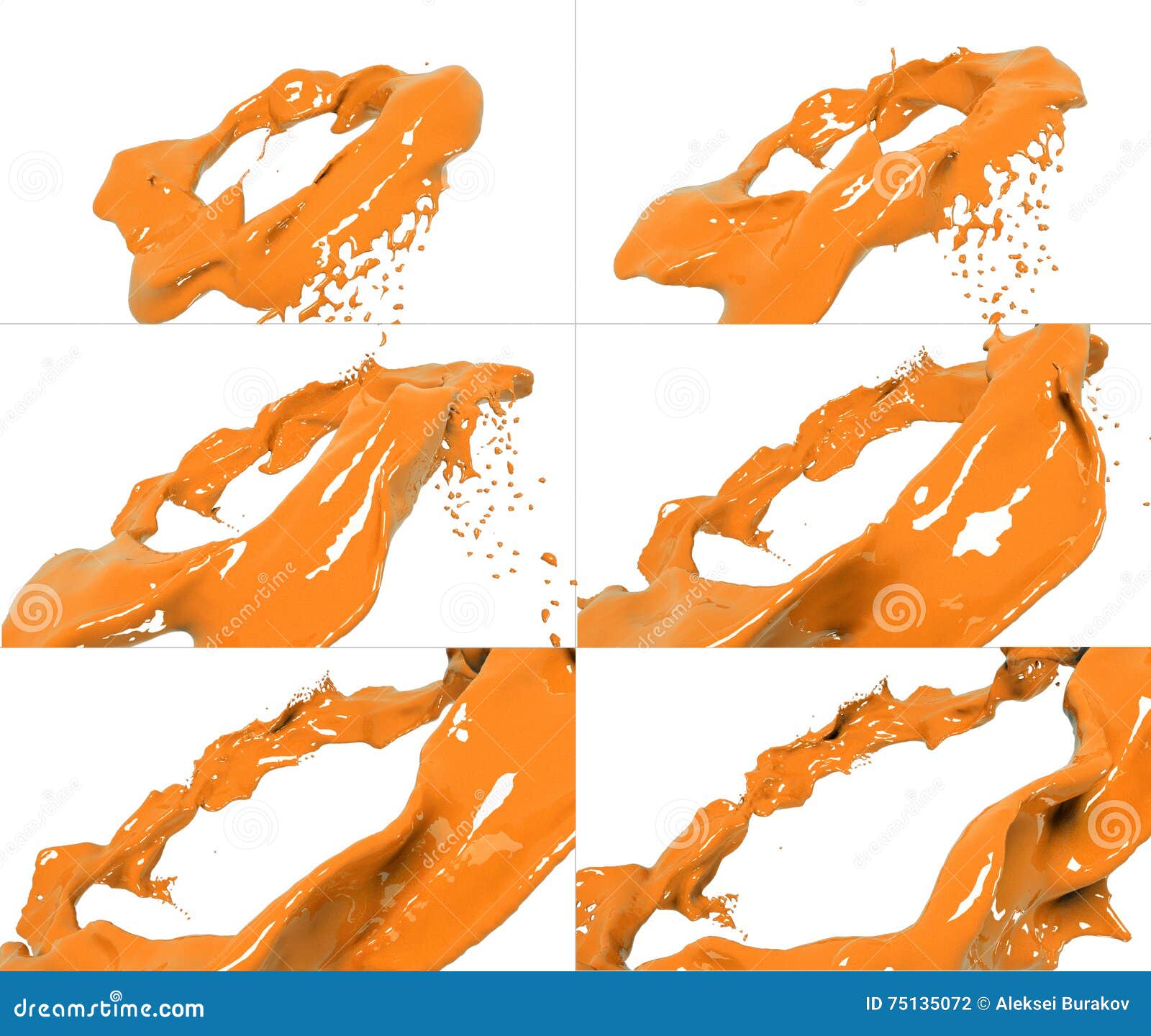 Set of flying fluid flow stock illustration. Illustration of paint ...